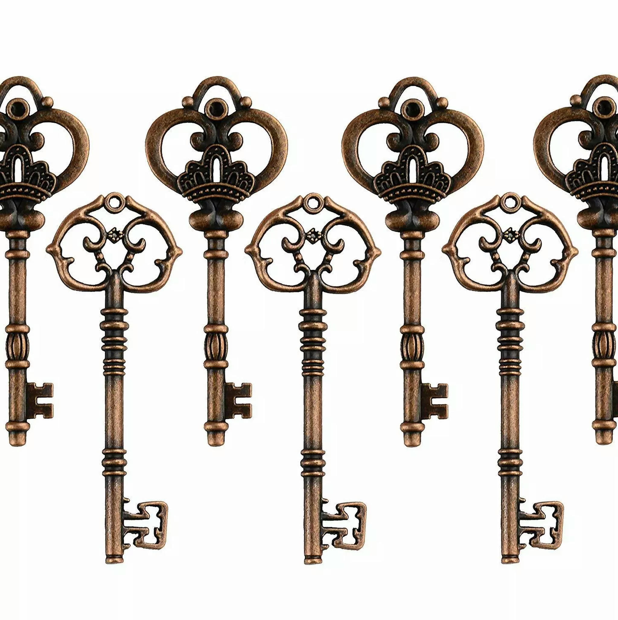 U8MO 100 Large Key Pendants Copper Skeleton Keys Santa Keys Christmas 3 ...