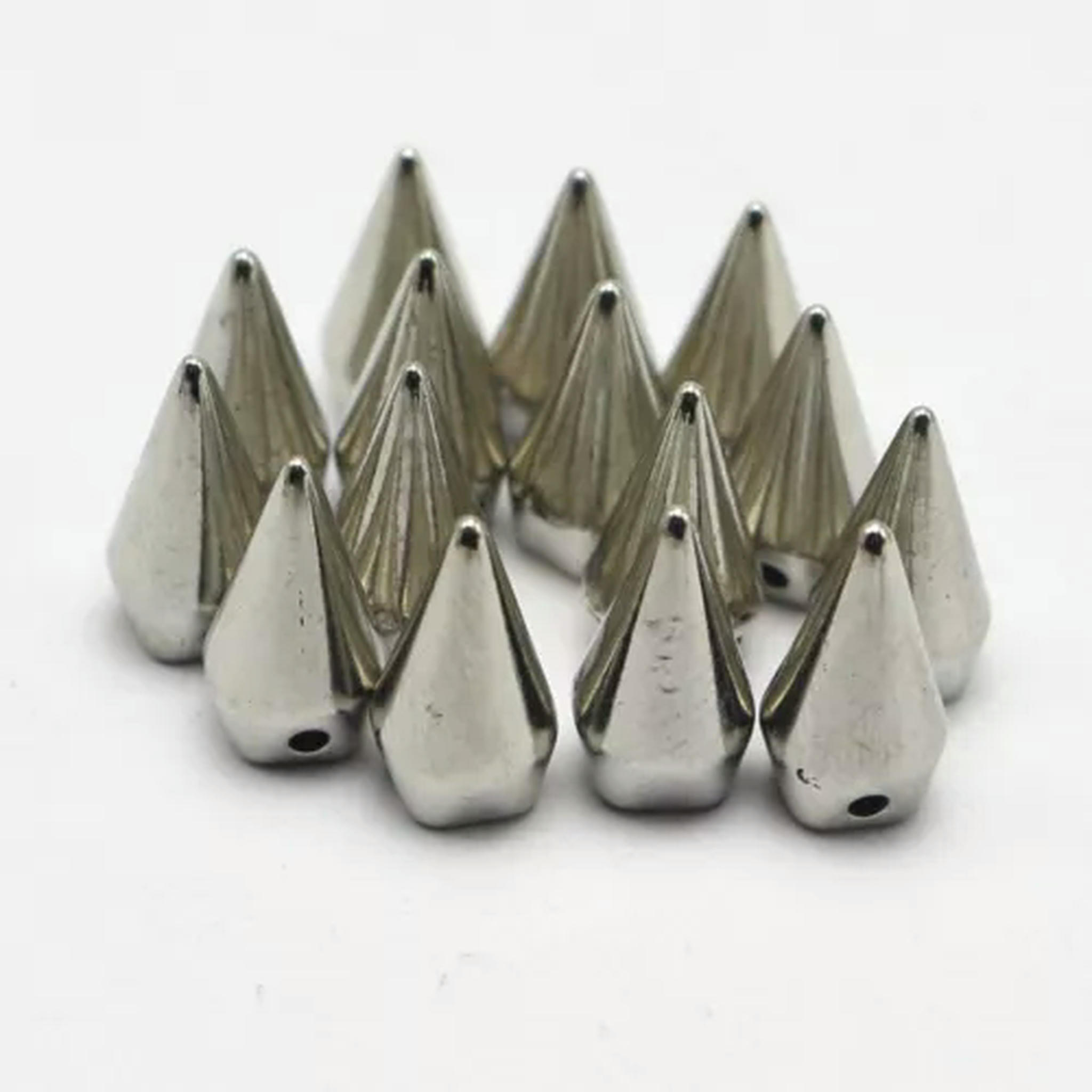 U8MO 100 Metallic Silver Gold Gunblack Acrylic Rock Punk Spike Taper ...