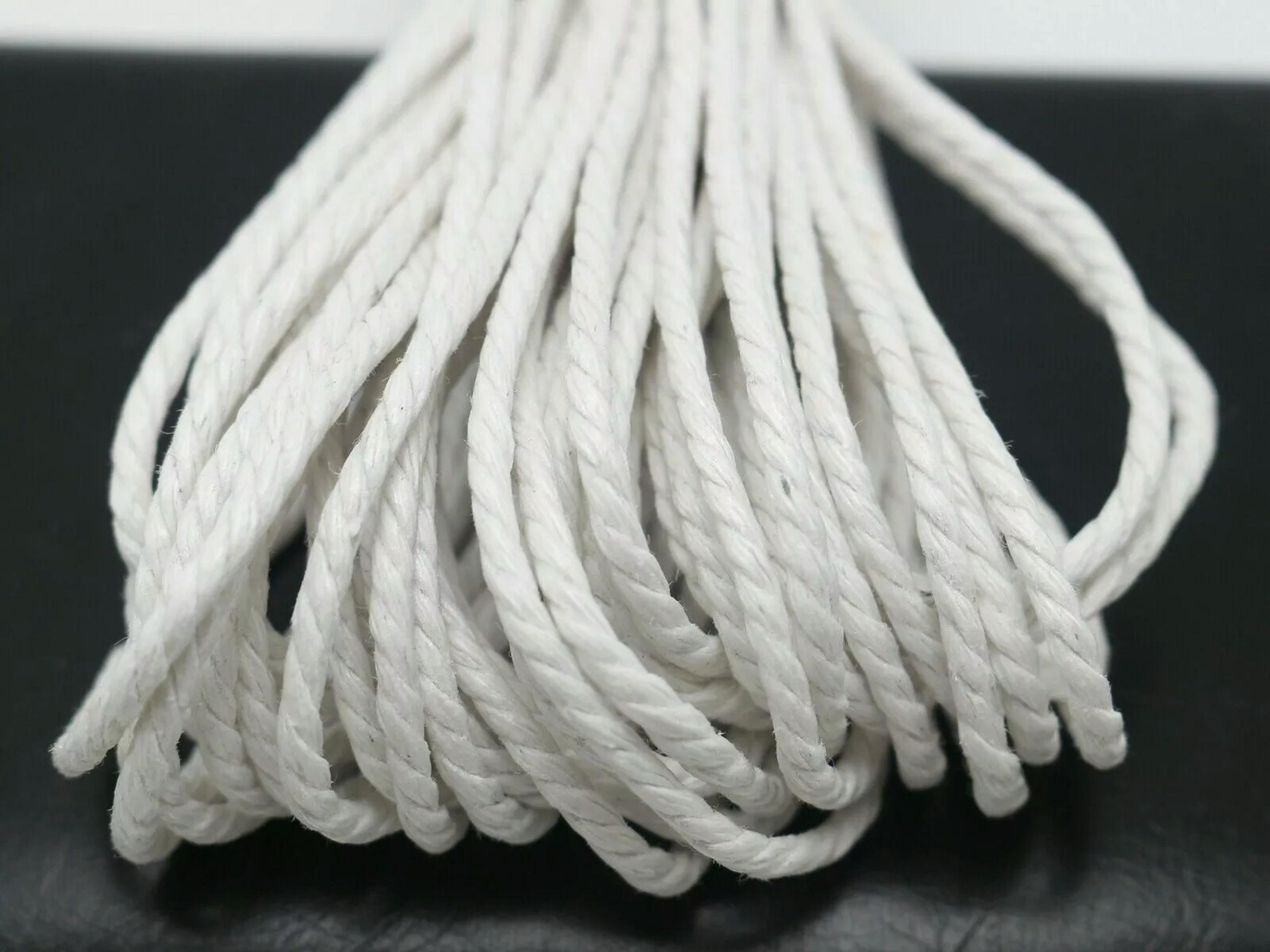U8MO 100 Meters White Waxed Twisted Cotton Cord Thread Line 2mm Macrame ...