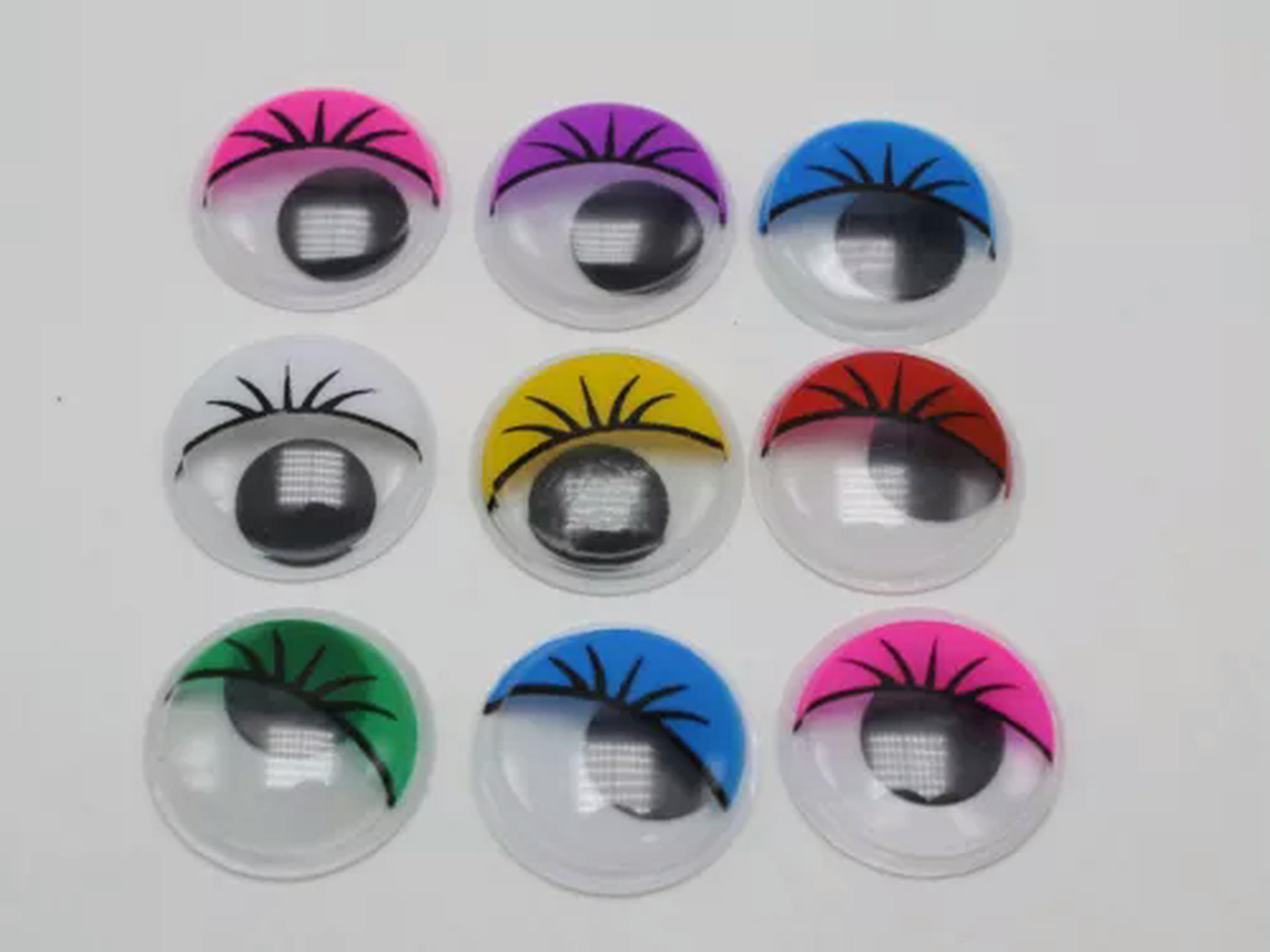 U8MO 100 Mixed Color Eyelashes Wiggly Wobbly Googly Eyes 20mm foy DIY ...