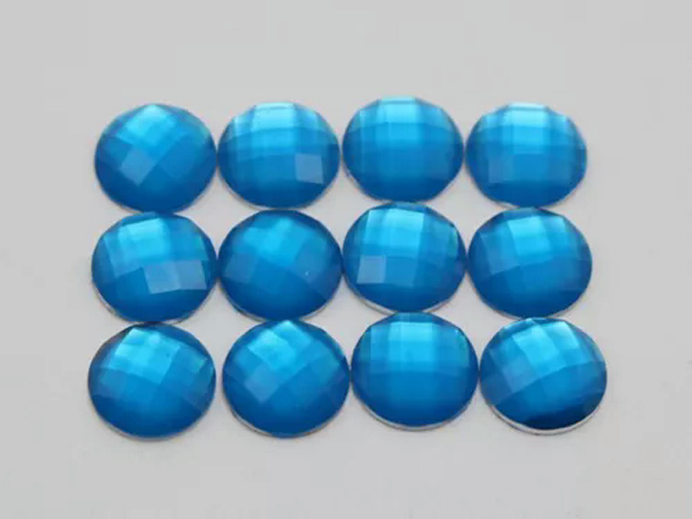 U8MO 100 Neon Color Flatback Acrylic Round Rhinestone Gems 10mm No Hole ...
