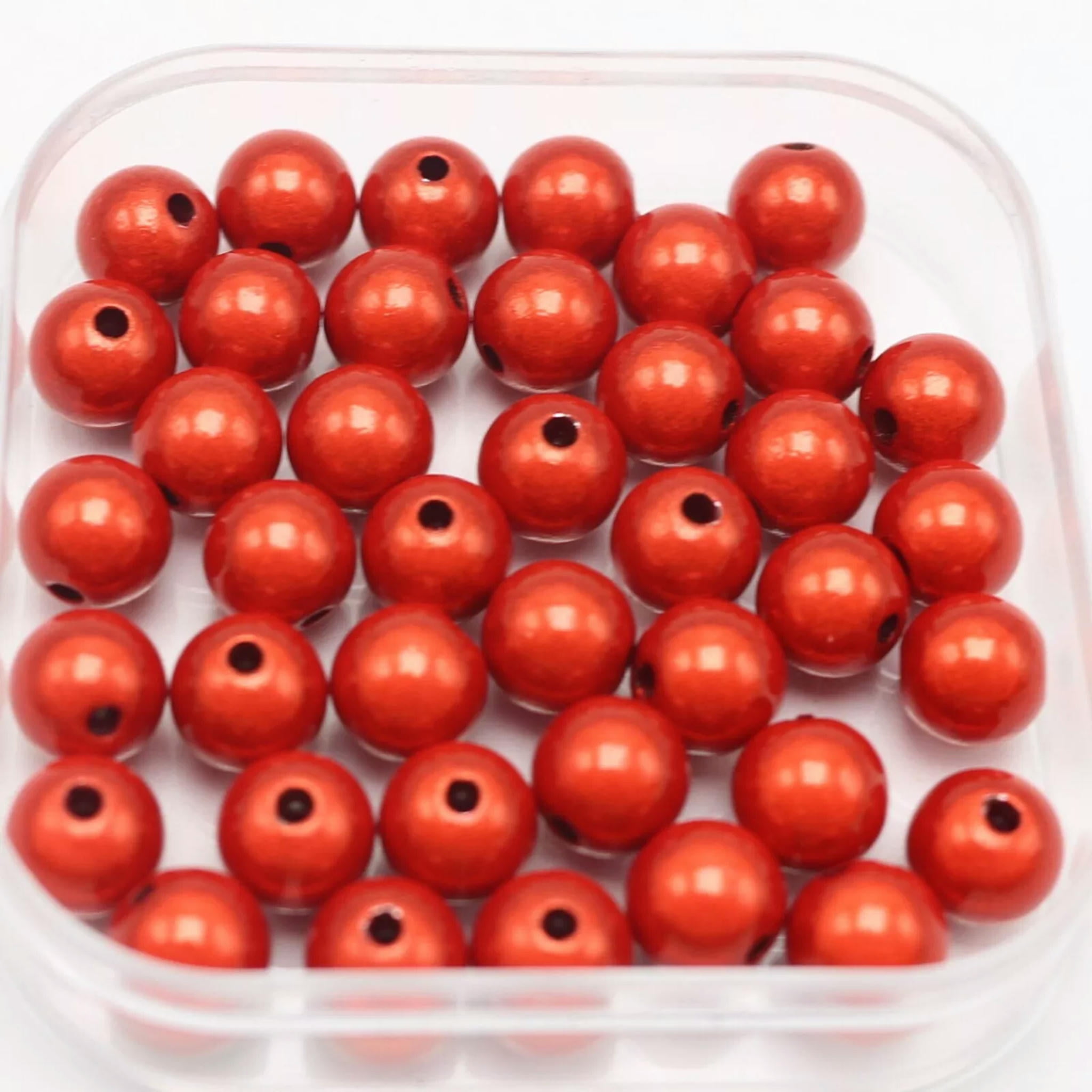 U8MO 100 Red 3D Illusion Acrylic Miracle Round beads 8mm Spacer Jewelry ...