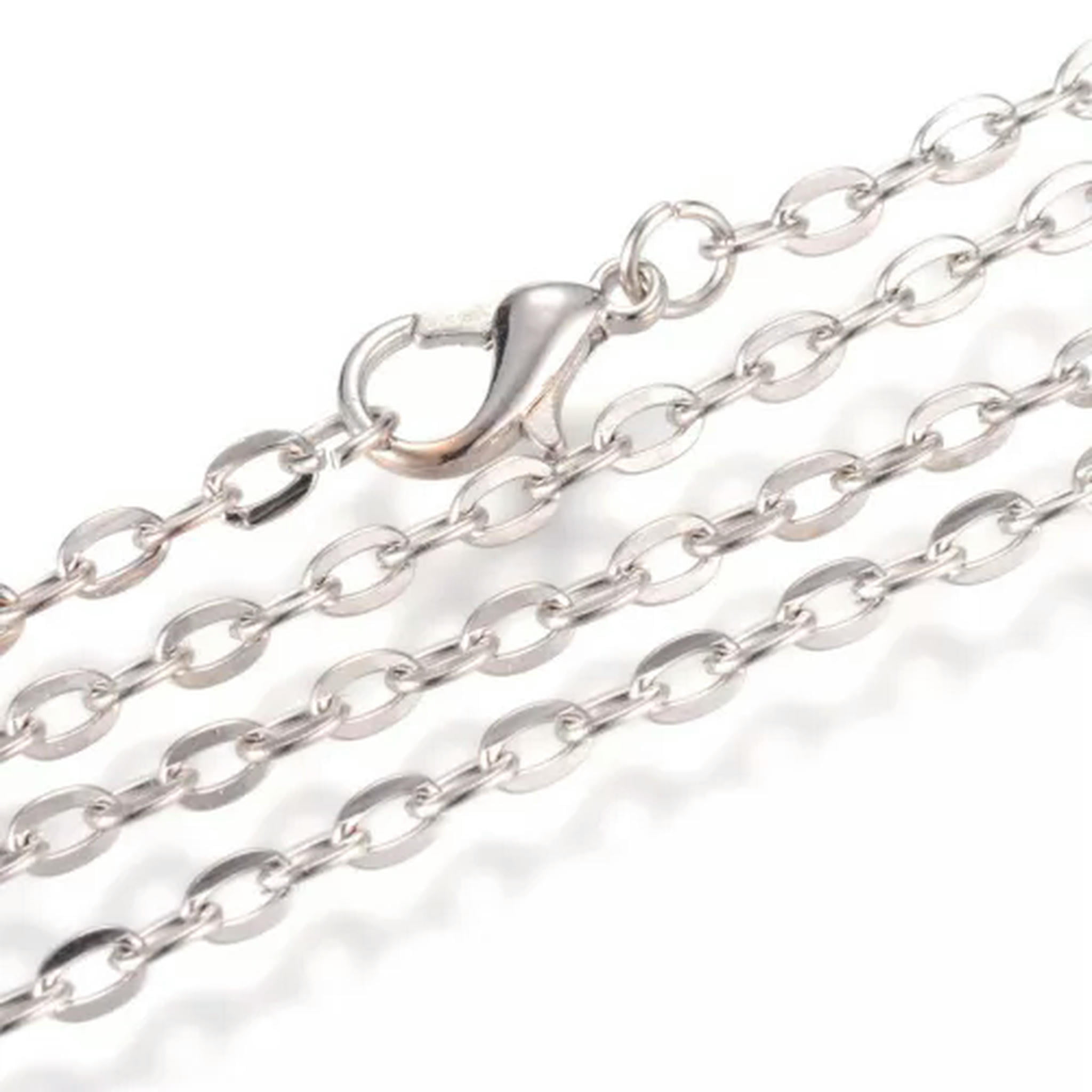 U8MO 100 Strds Iron Oval Link Cross Chain Necklaces Unwelded Loop ...
