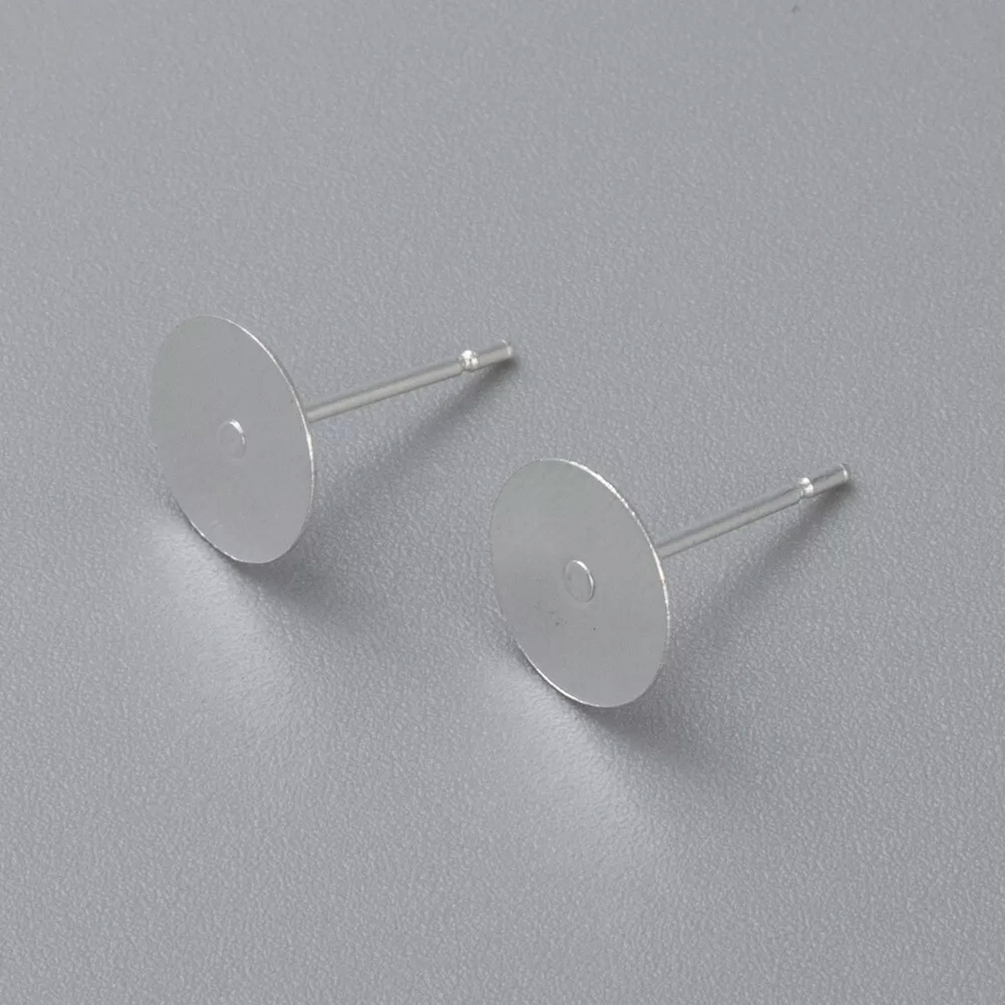 U8MO 100 pcs Flat Round Silver 304 Stainless Steel Stud Earring ...