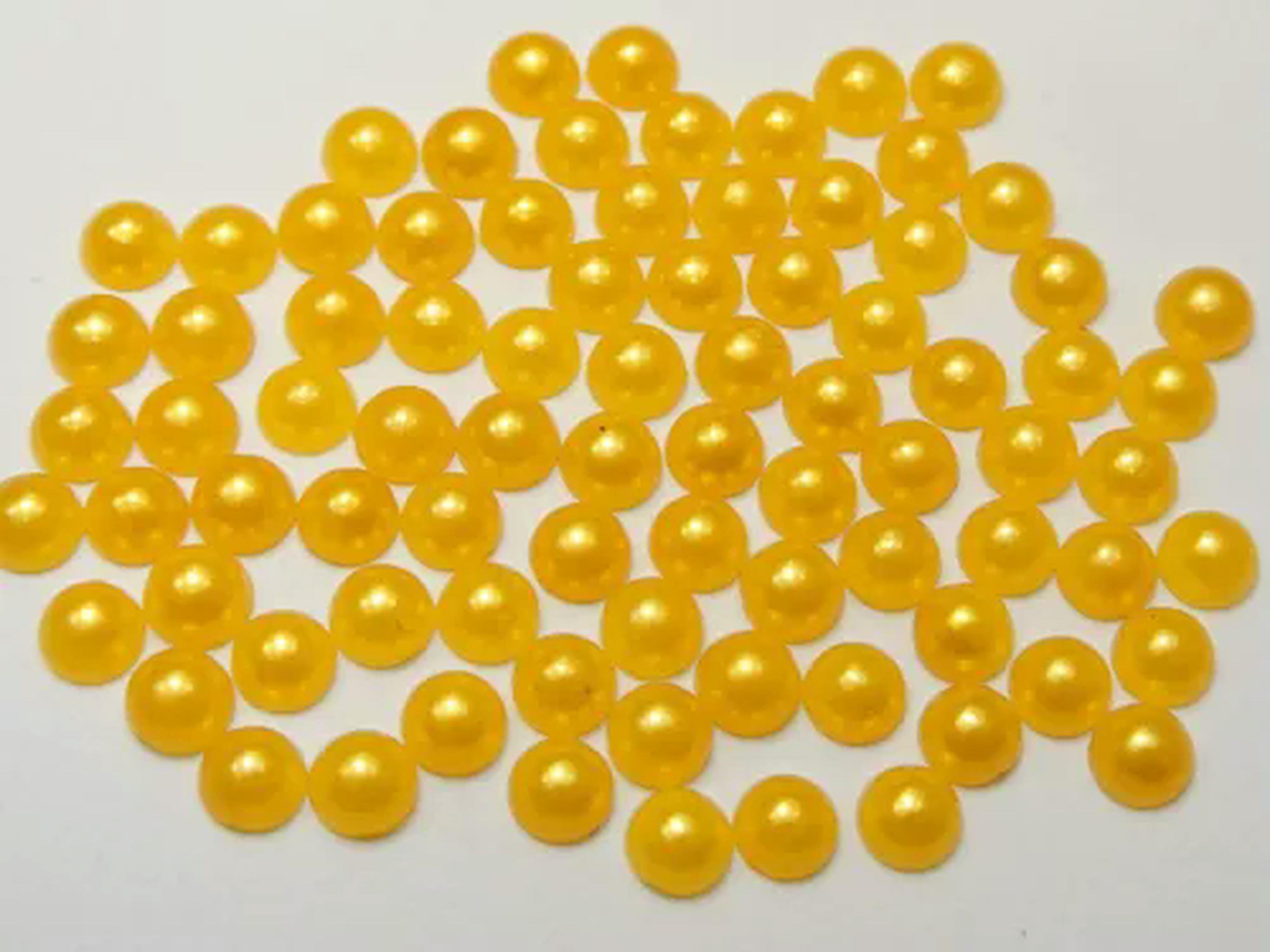 U8MO 1000 Half Pearl Beads 6mm FlatBack Cabachons Scrapbook Colour for ...