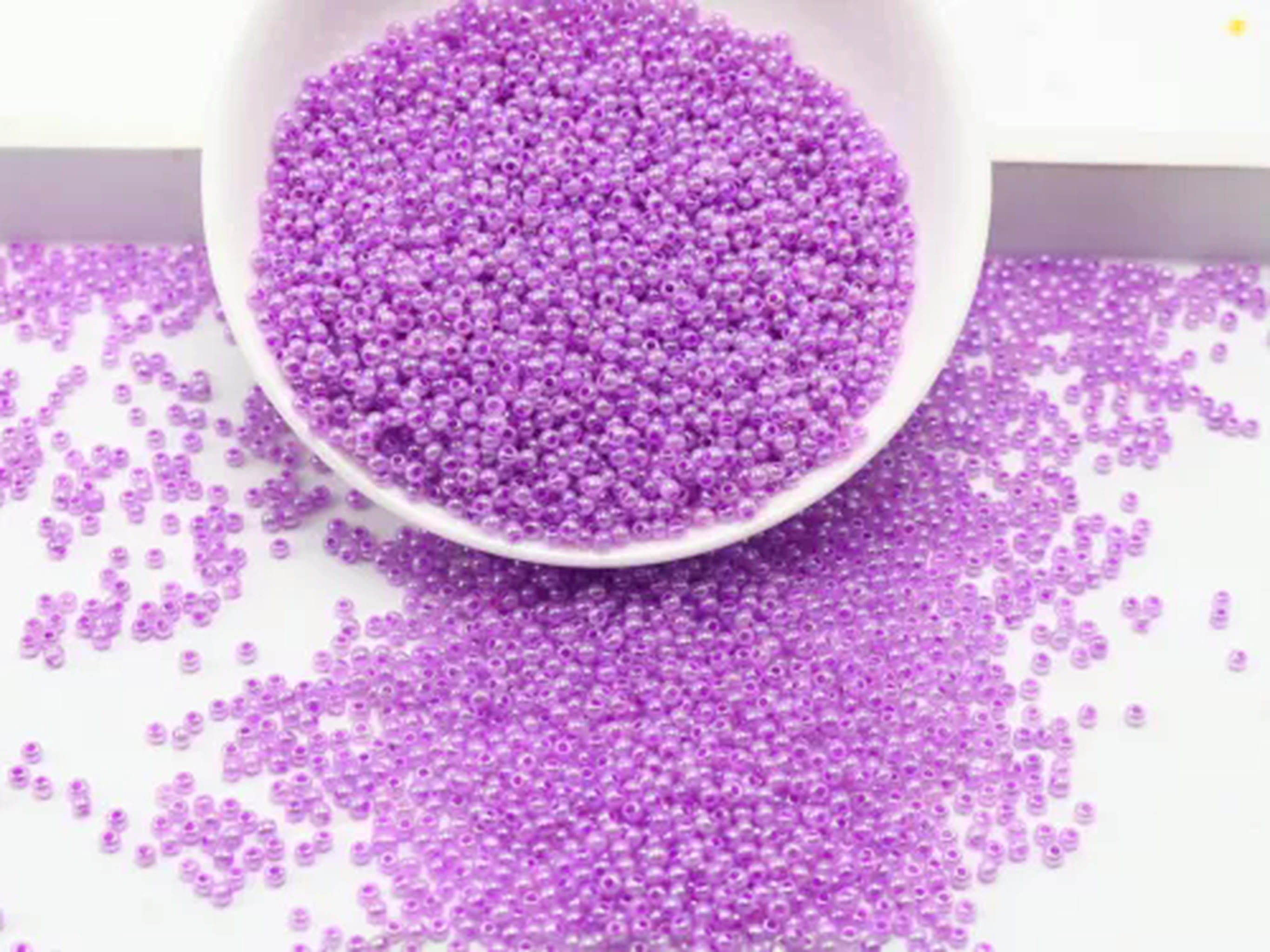 U8MO 10000 Ceylon Pearl Glass Beads 1.5mm (12/0) + Storage Box Jewelry ...