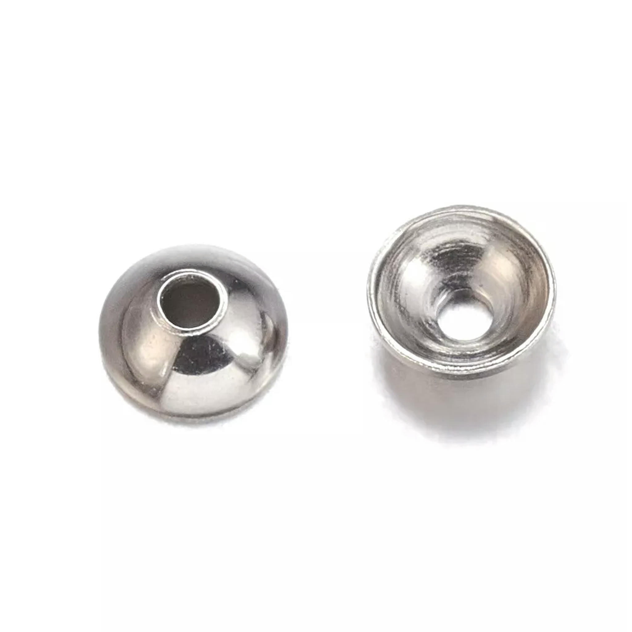 U8MO 1000PC Simple 304 Stainless Stee Tiny Bead Caps Apetalous Round ...