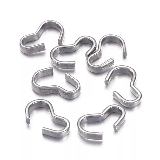 U8MO 1000pcs 304 Stainless Steel Chain Connectors Loop Findings Smooth ...