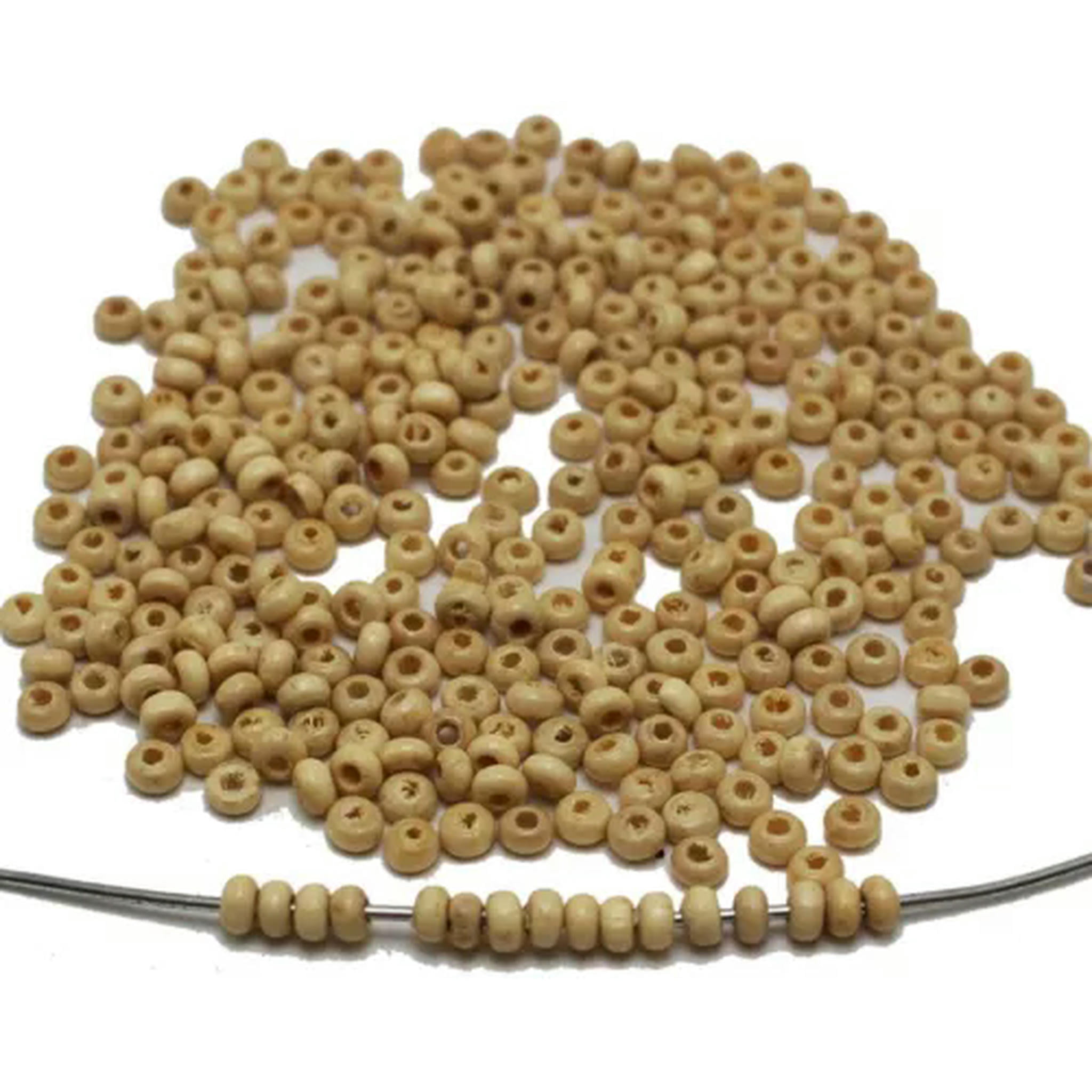 U8MO 1000pcs 4mm mini Round Wood Beads~Wooden Spacer Beads Various ...