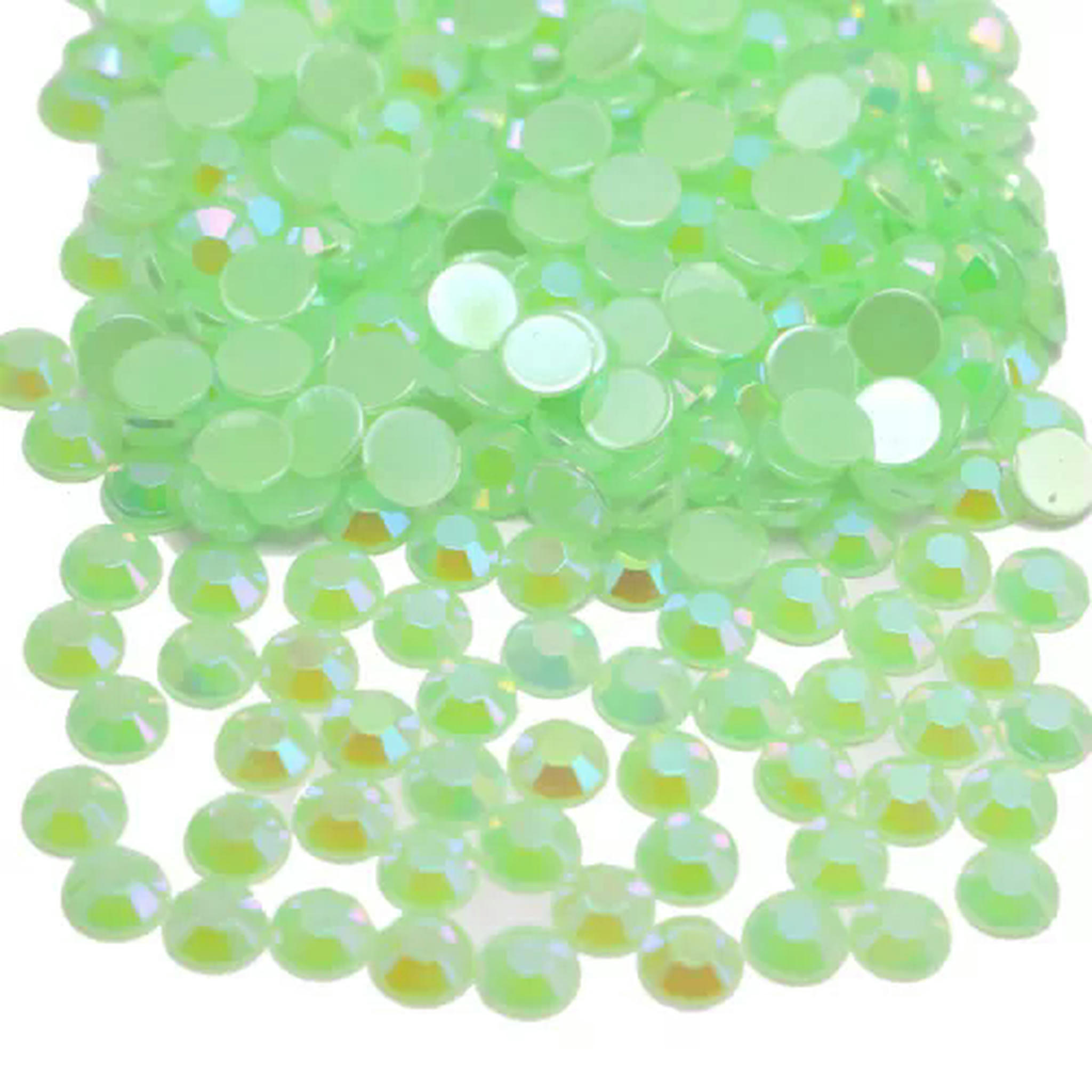 U8MO 1000pcs 6mm Jelly AB Crystal Glatback Resin Round Rhinestones Glue ...