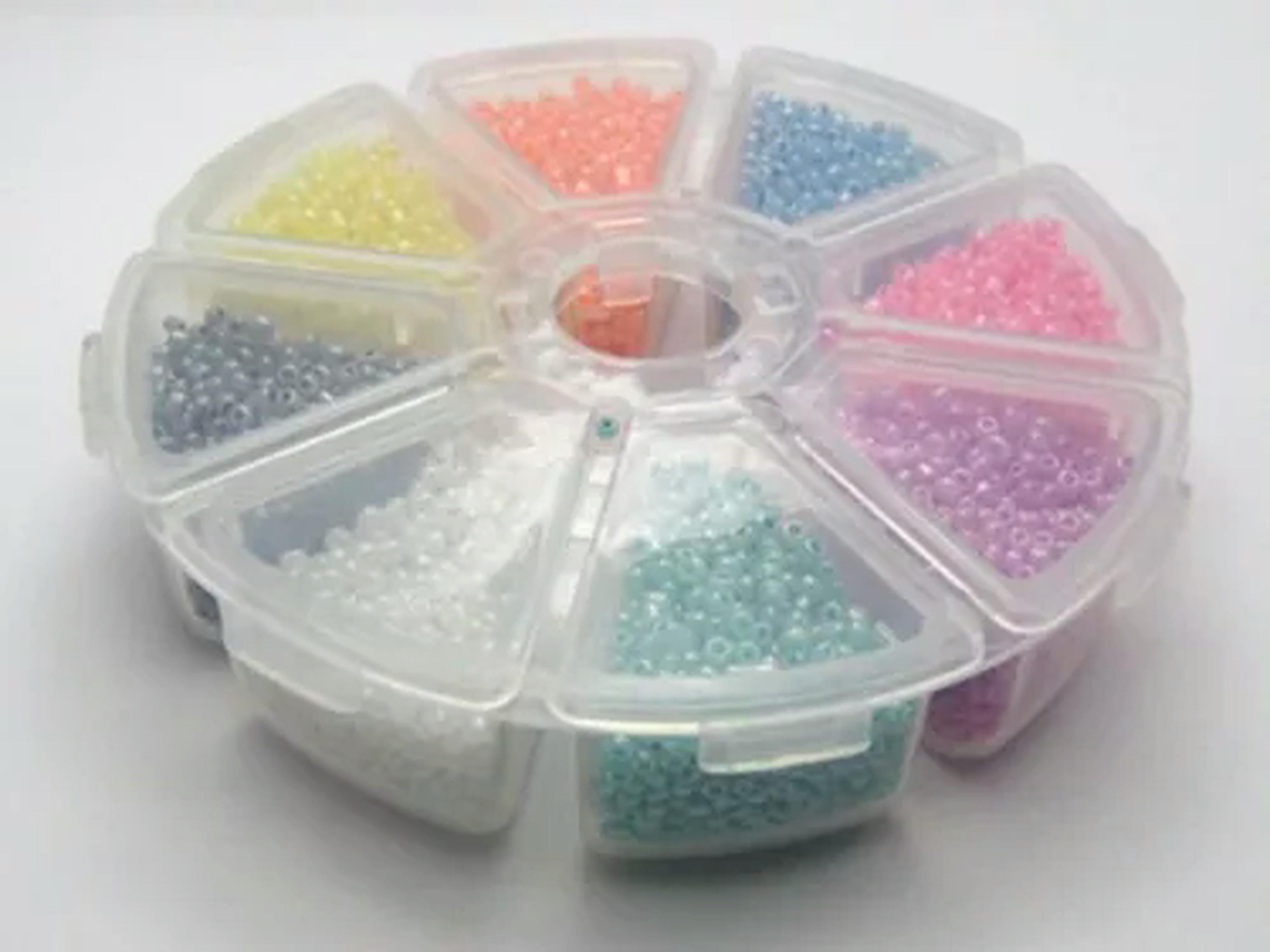 U8MO 100gram (6000pcs) Glass Various Style 2mm Beads +Storage Box ...
