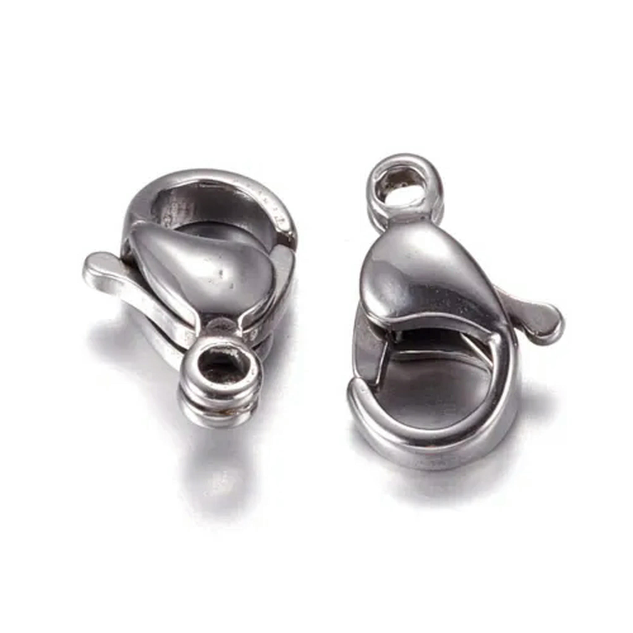U8MO 100pcs 304 Stainless Steel Lobster Claw Clasps Smooth Trigger ...
