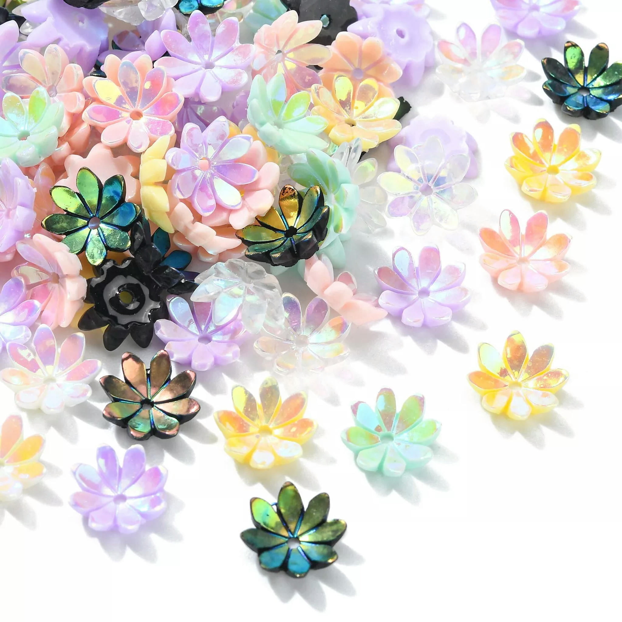 U8MO 100x Flower Spacer Bead End Caps for Bracelet Necklace Earrings ...