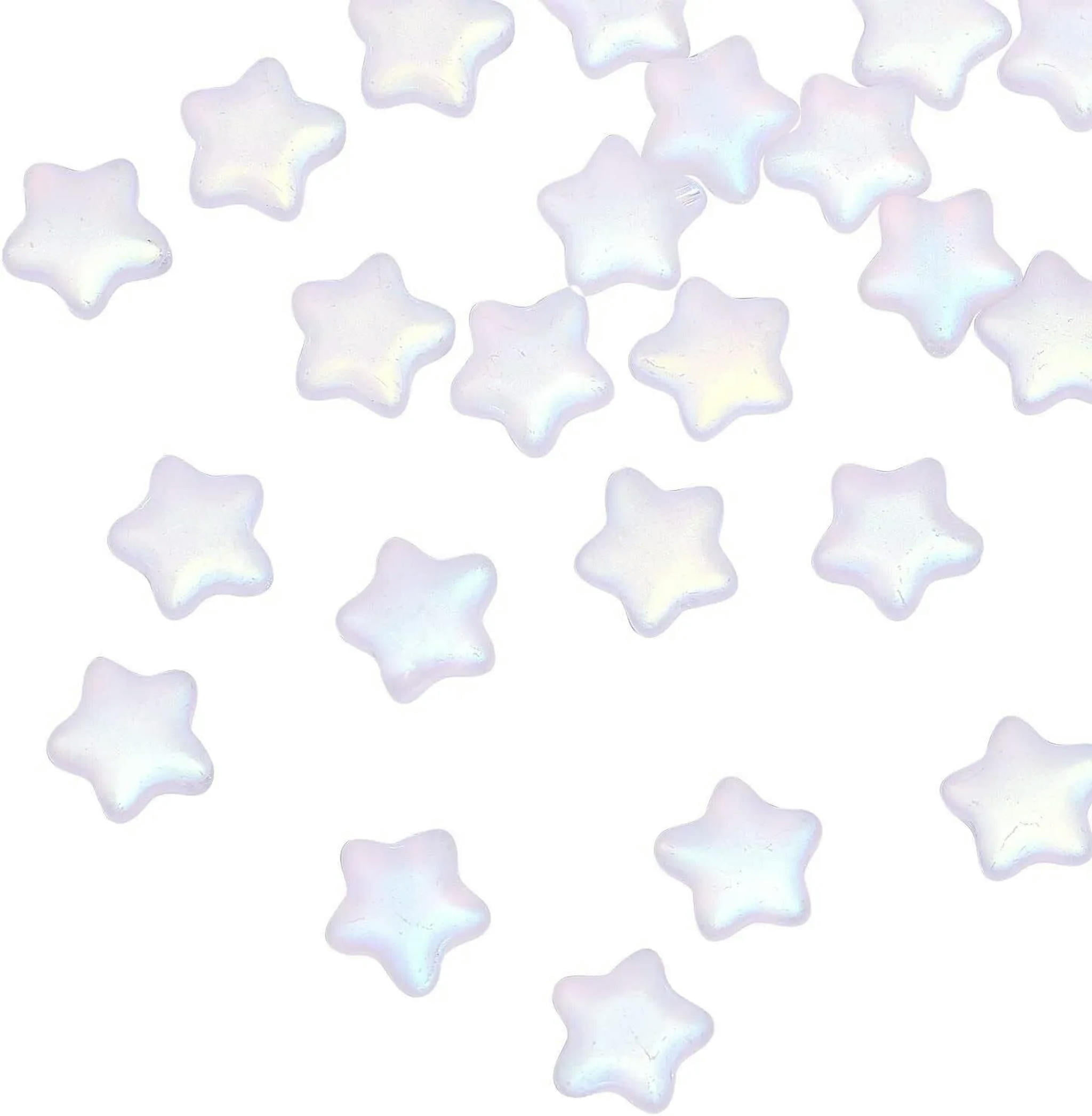 U8MO 100x Frosted Glass Crystal Star Charm Spacer Beads for DIY Jewelry ...