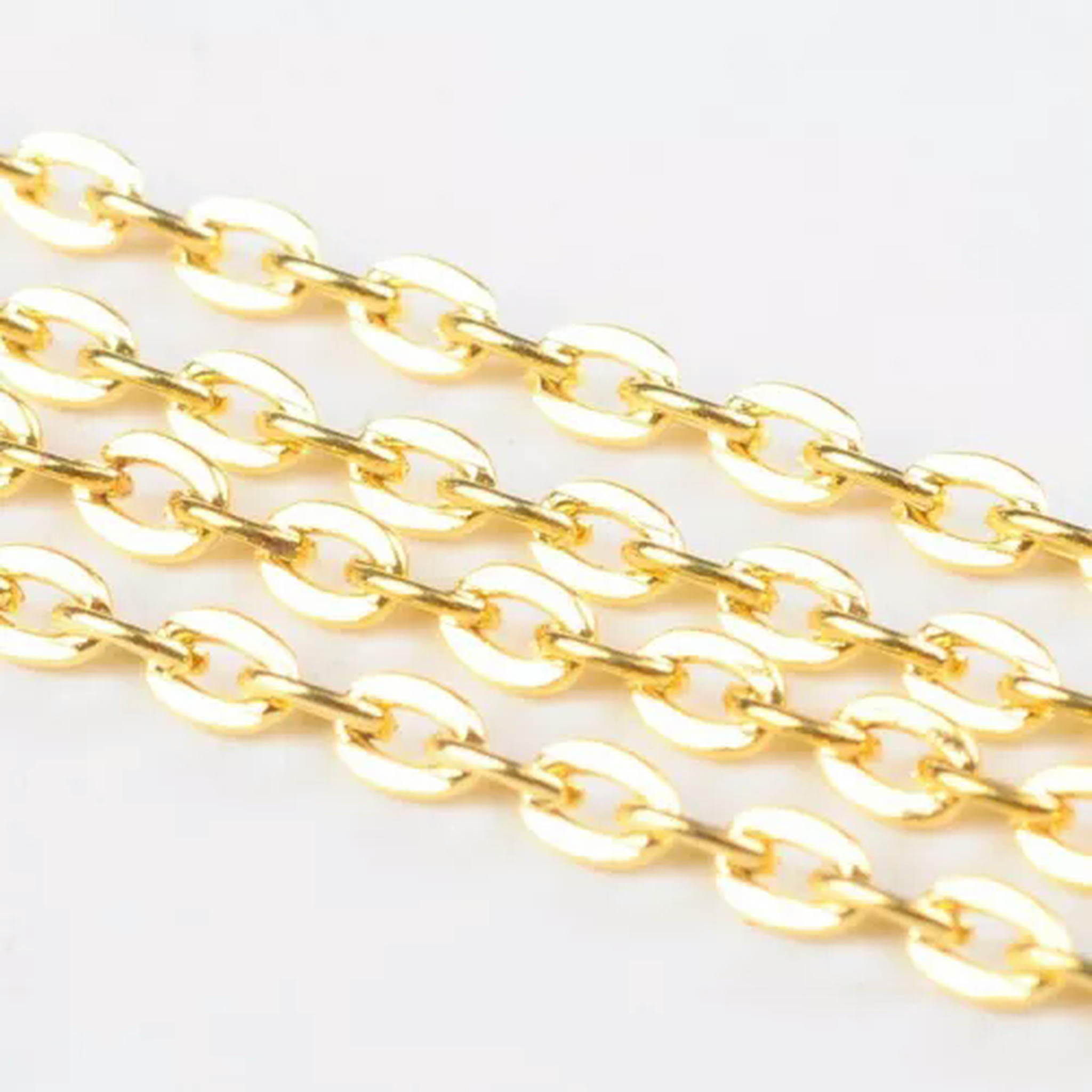 U8MO 109yd/Roll 7 Color Iron Cross Chains Oval Link Cable Unsoldered ...