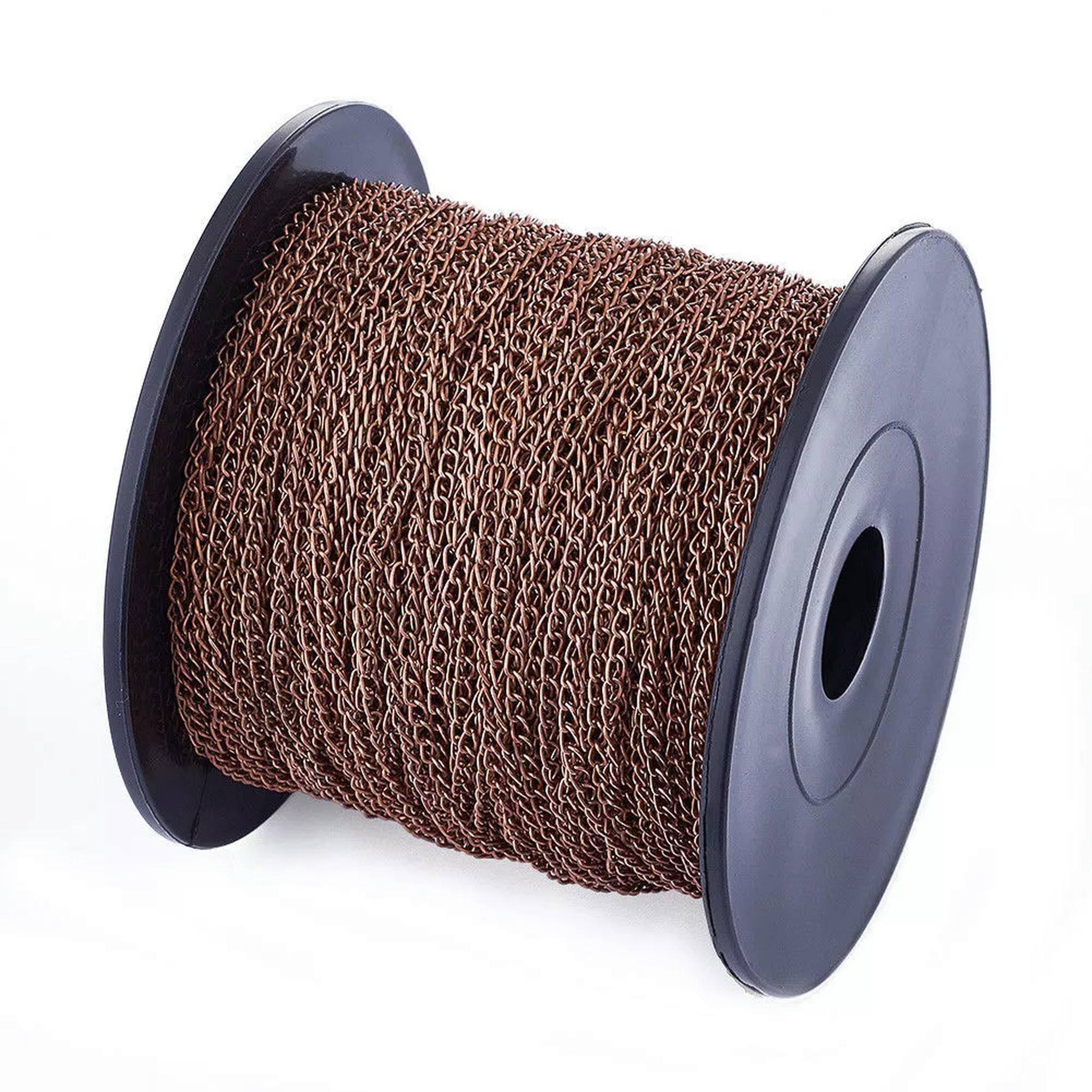 U8MO 109yd/Roll Red Copper Iron Curb Chains Twisted Oval Link Cable ...