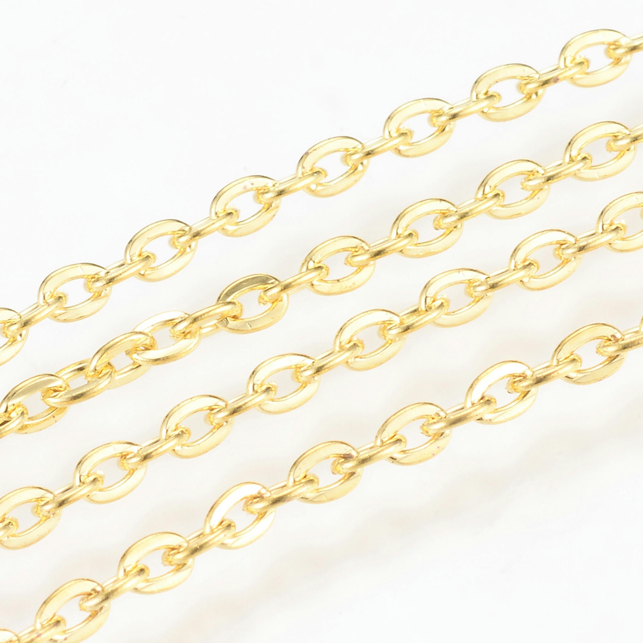 U8MO 109yds/Roll Unwelded Iron Cross Chains Oval Link Popular String ...