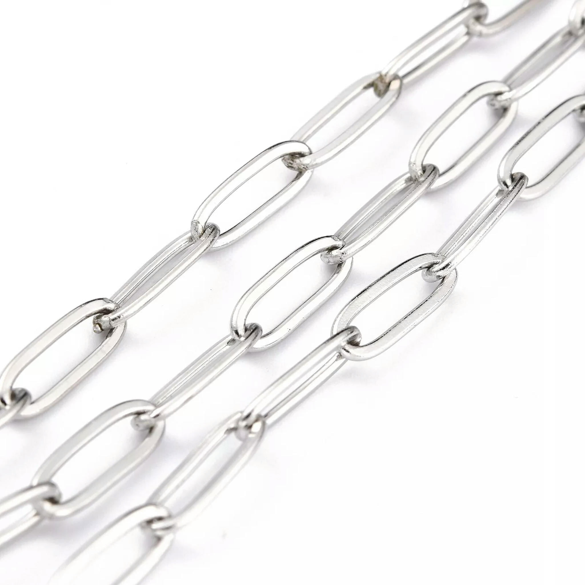 U8MO 10M/Roll Soldered Stainless Steel Paperclip Chains with spool ...