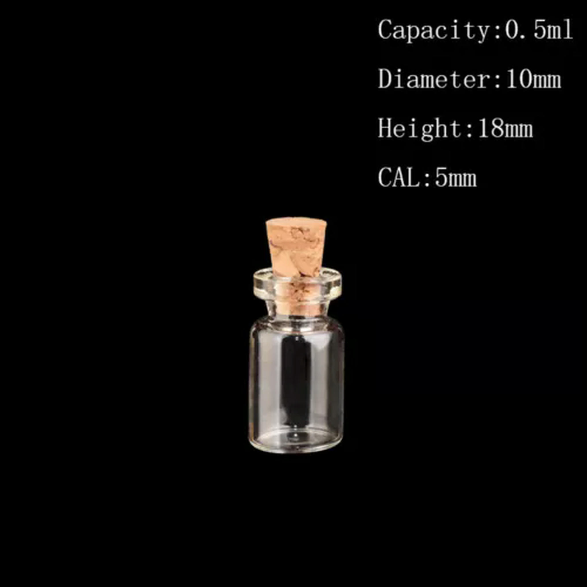 U8MO 10mm Cork Stopper Glass Vial Jars Test Tube Containers Bottle ...