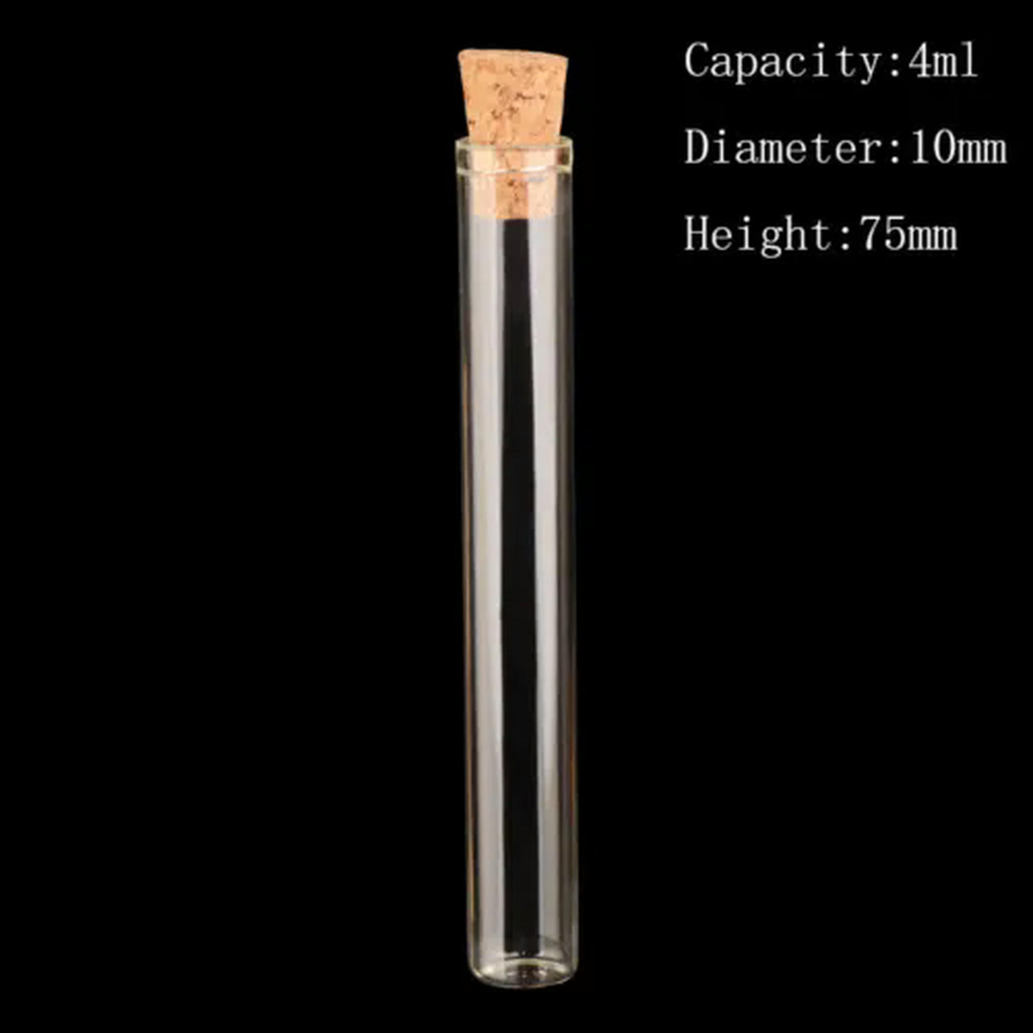 U8MO 10mm Cork Stopper Glass Vial Jars Test Tube Containers Bottle ...