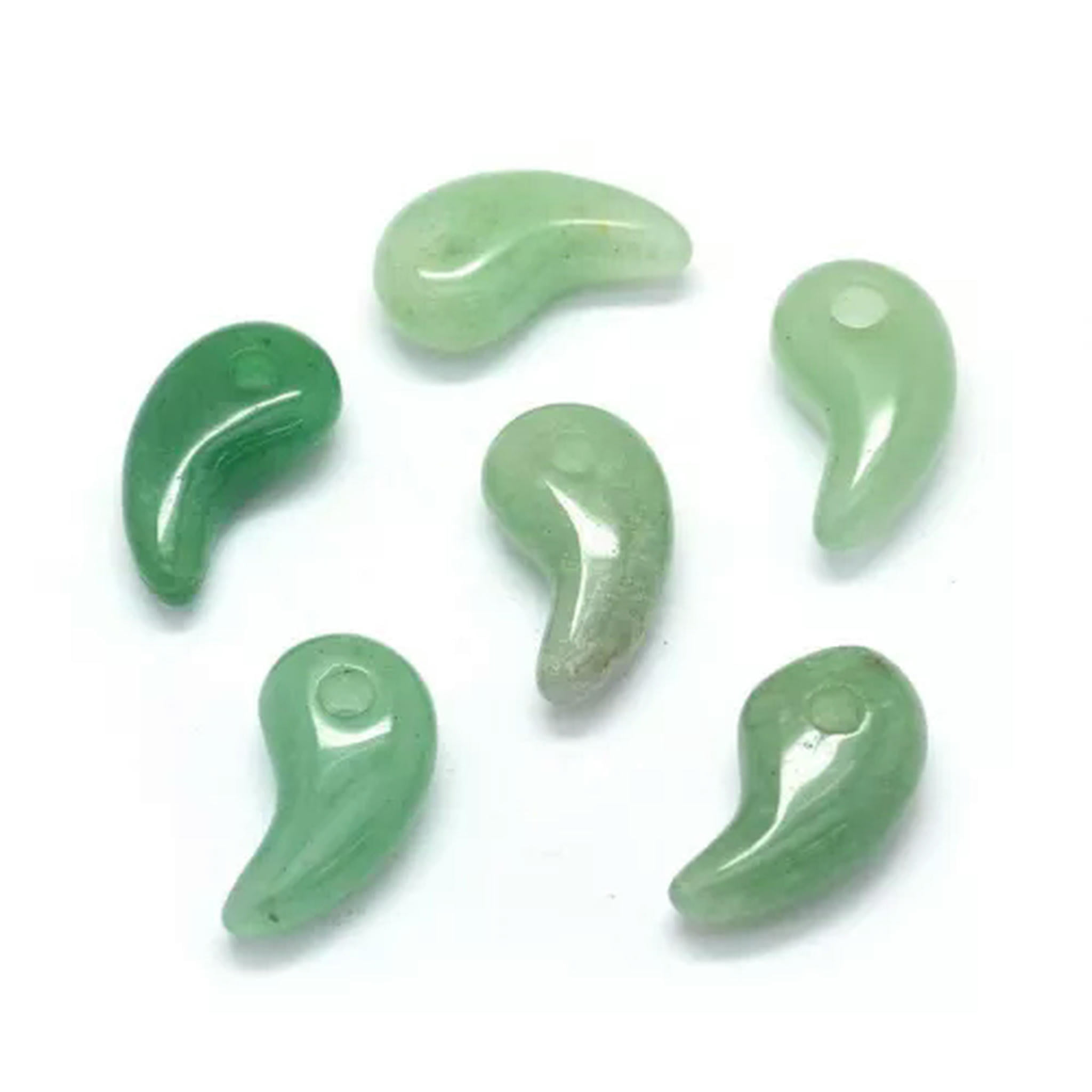 U8MO 10pc Natural Mixed Stone Pendants Magatama Smooth Mini Gems Charms ...