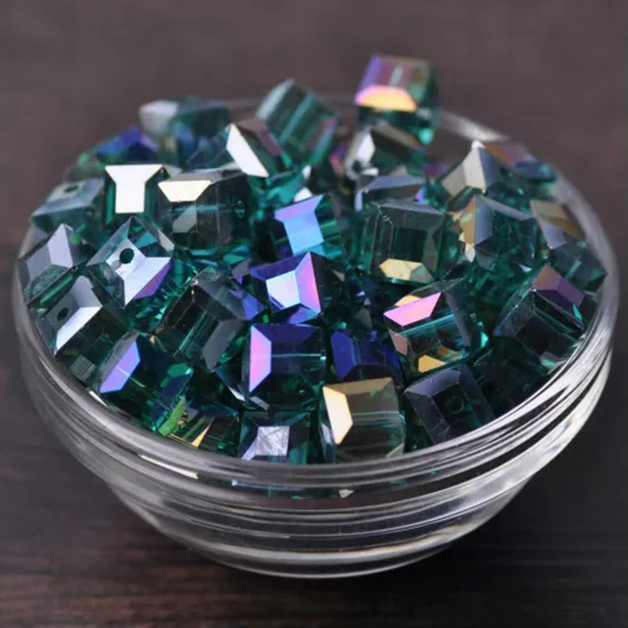 U8MO 10pcs 10mm Cube Faceted Cut Crystal Glass Loose Beads Lot for ...
