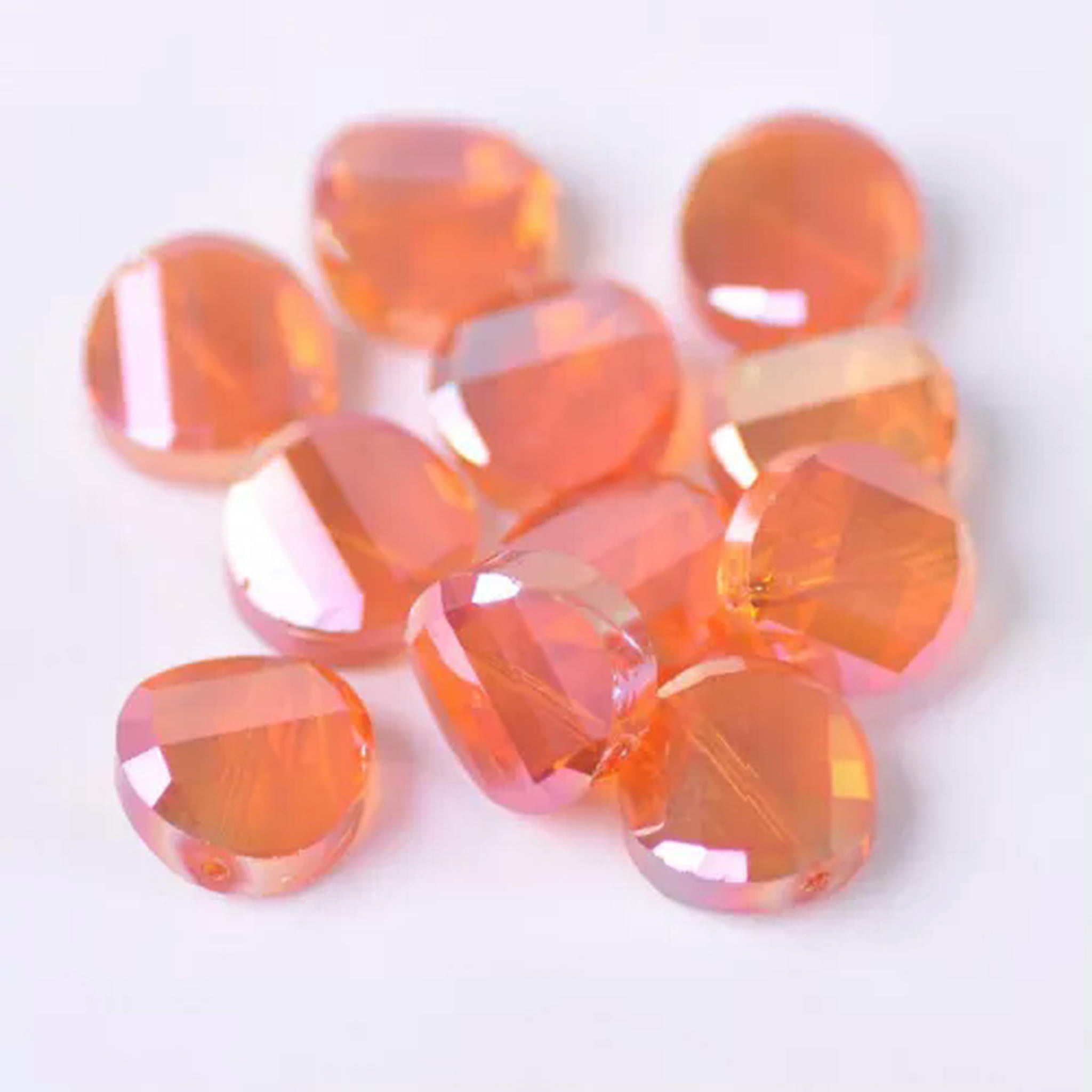 U8MO 10pcs 12/14/18mm Twist Coin Faceted Crystal Glass Loose Beads for ...