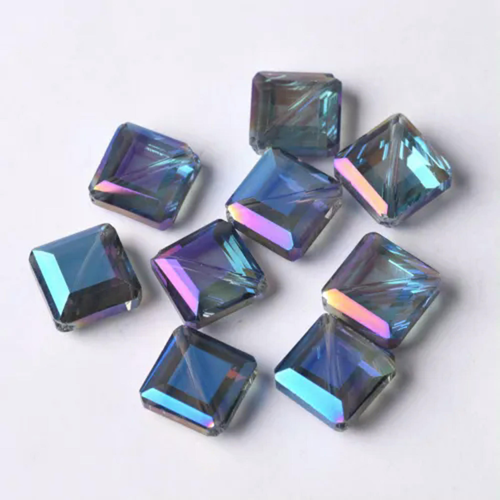 U8MO 10pcs 13mm Square Faceted Cut Crystal Glass Loose Beads for ...