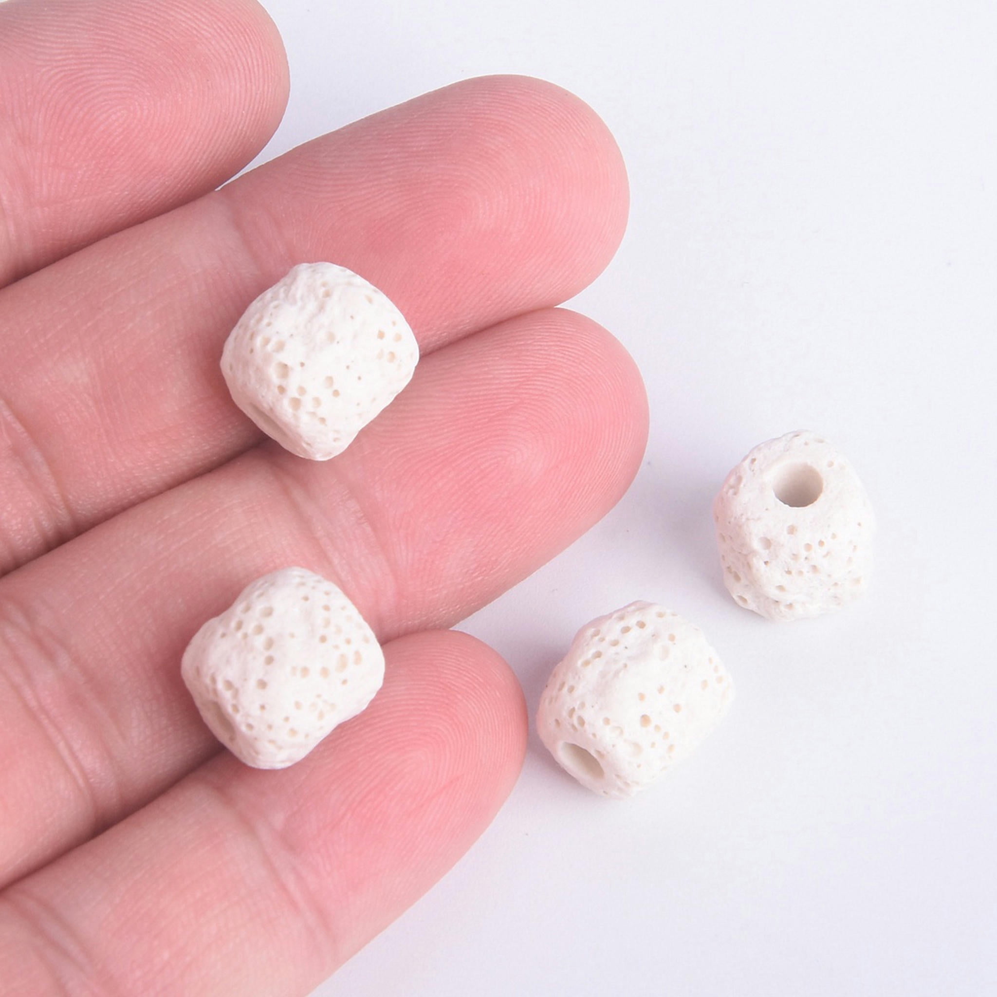 U8MO 10pcs Cylinder Meteorite Shape 12mm Natural Volcano Lava Stone ...