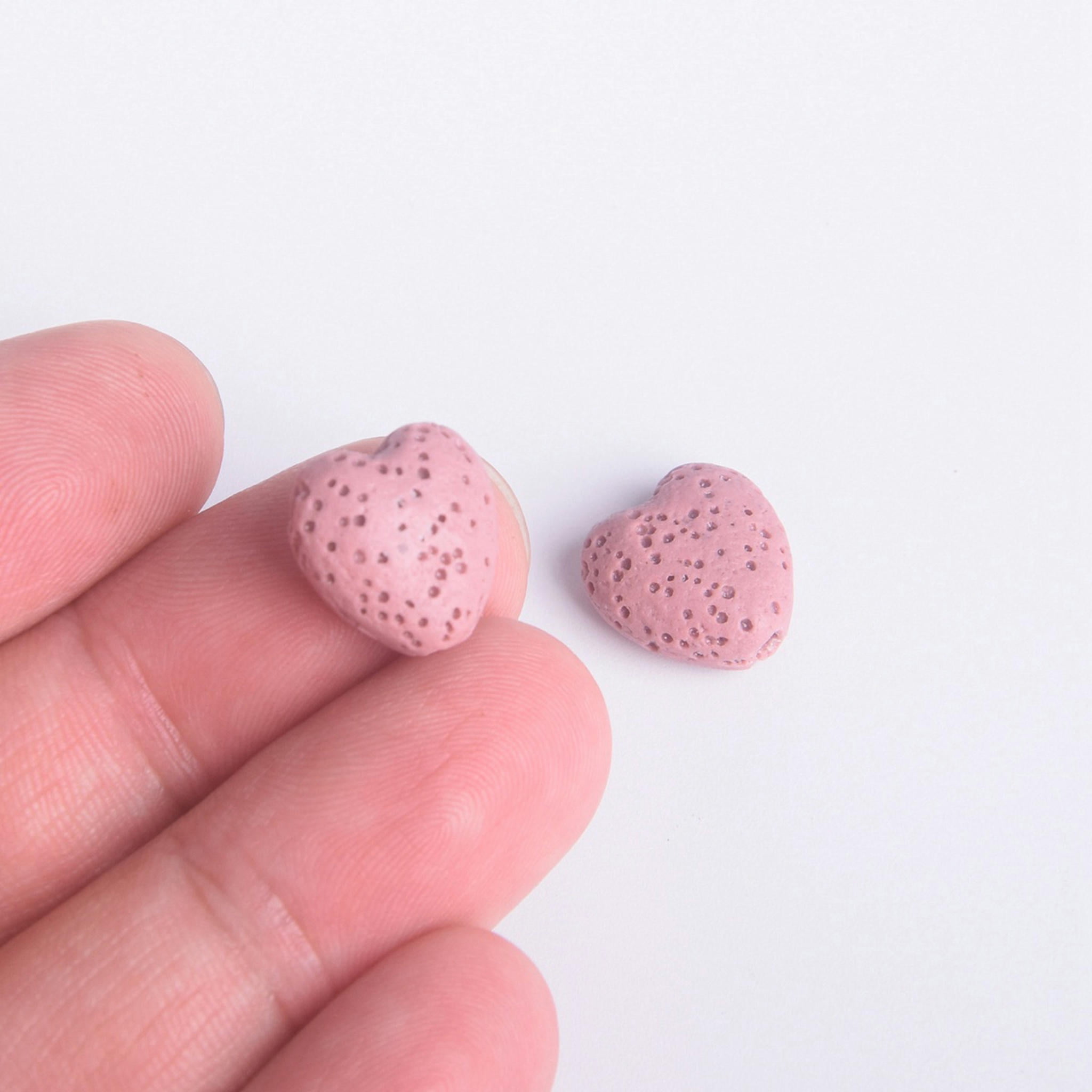 U8MO 10pcs Heart Shape 14x13mm Natural Volcano Lava Stone Loose Crafts ...