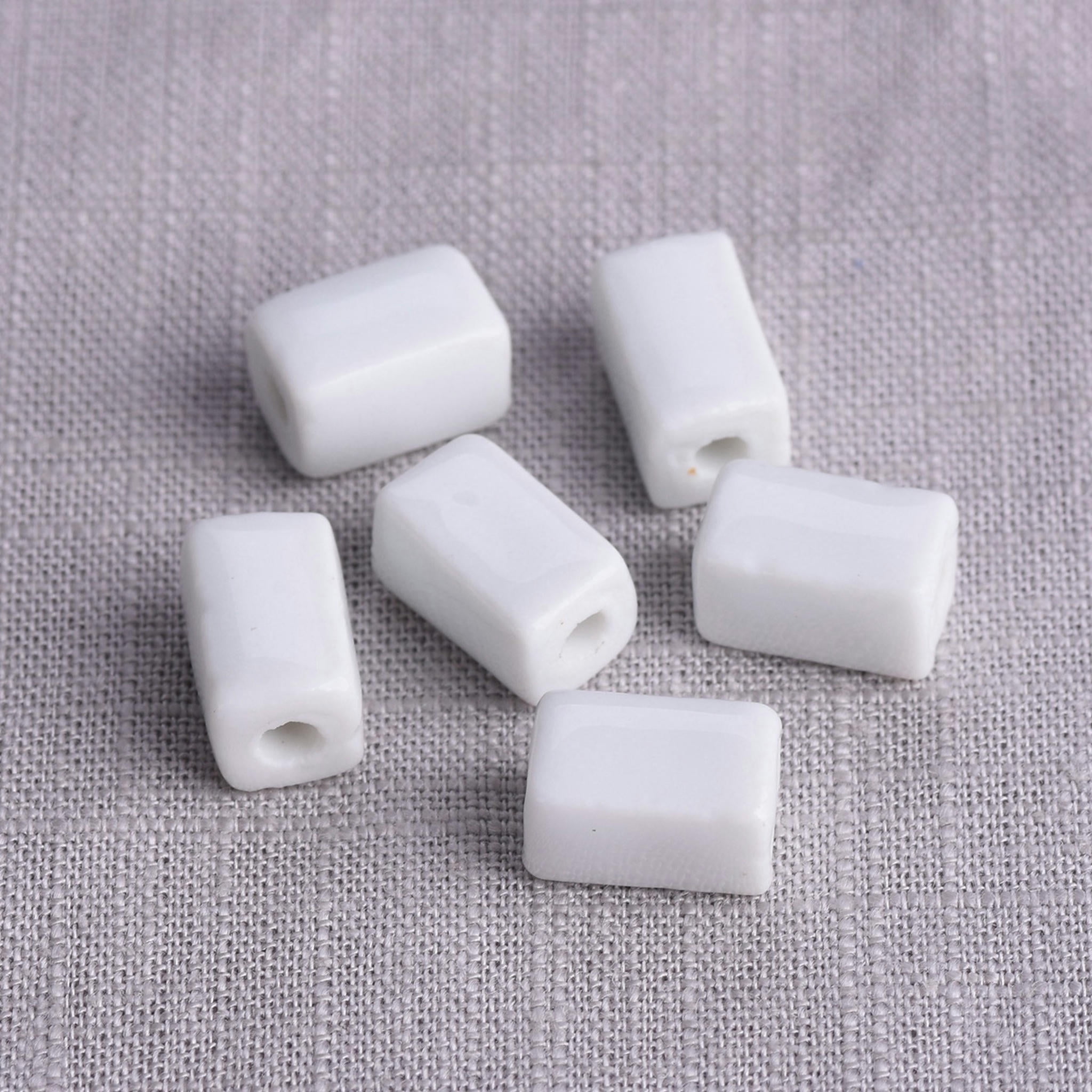 U8MO 10pcs Rectangle Cuboid Shape 12x8mm Flambed Glazed Enamal Ceramic ...