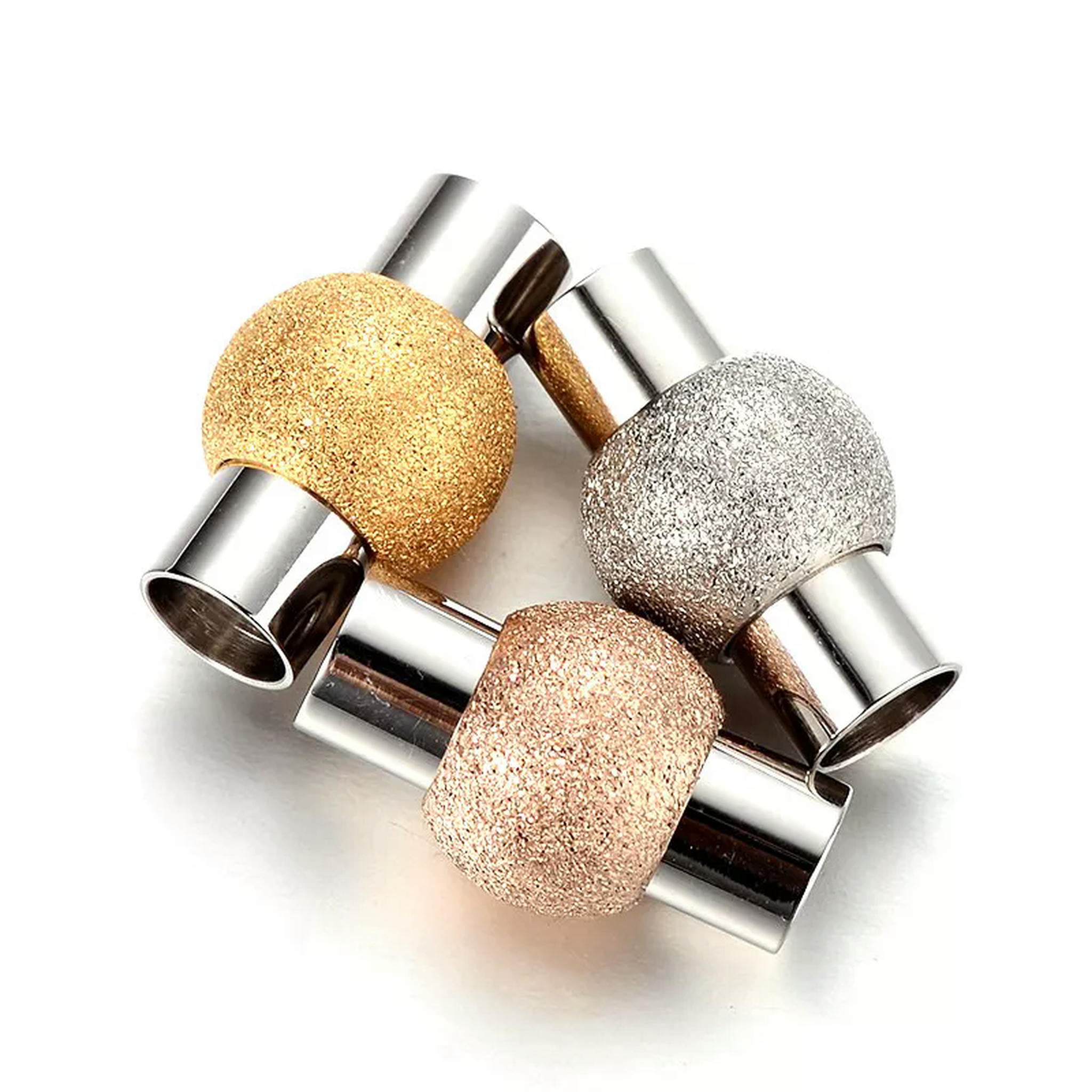 U8MO 10x 304 Stainless Steel Stardust Magnetic Clasps Column Cord Ends ...