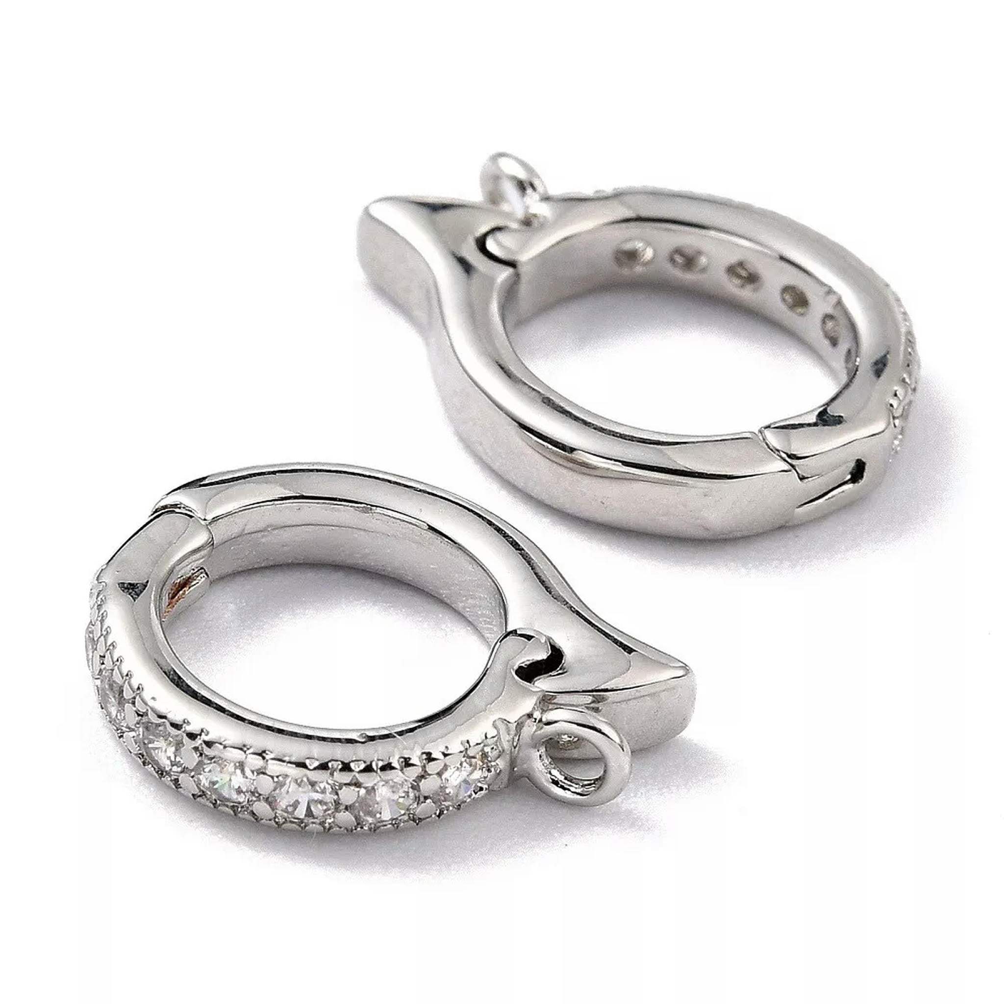U8MO 10x Hoop Earring Findings with Vertical Loop Round Ring for DIY ...