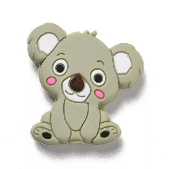 U8MO 10x Silicone Gray Koala Focal Beads Chewing Beads for DIY Baby's ...