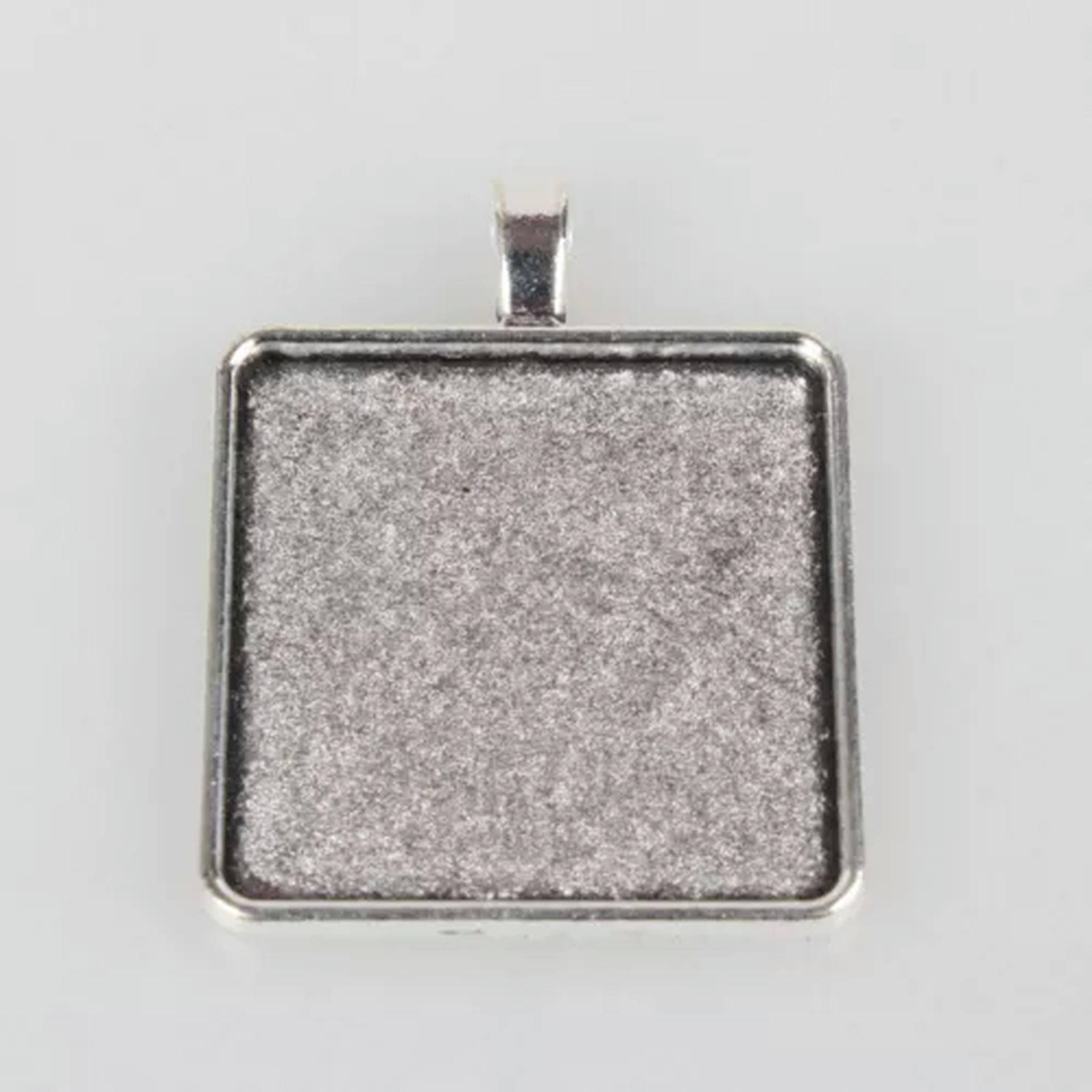 U8MO 10x Tibetan Alloy Pendant Setting Bases Bezel Blank Silver Square ...