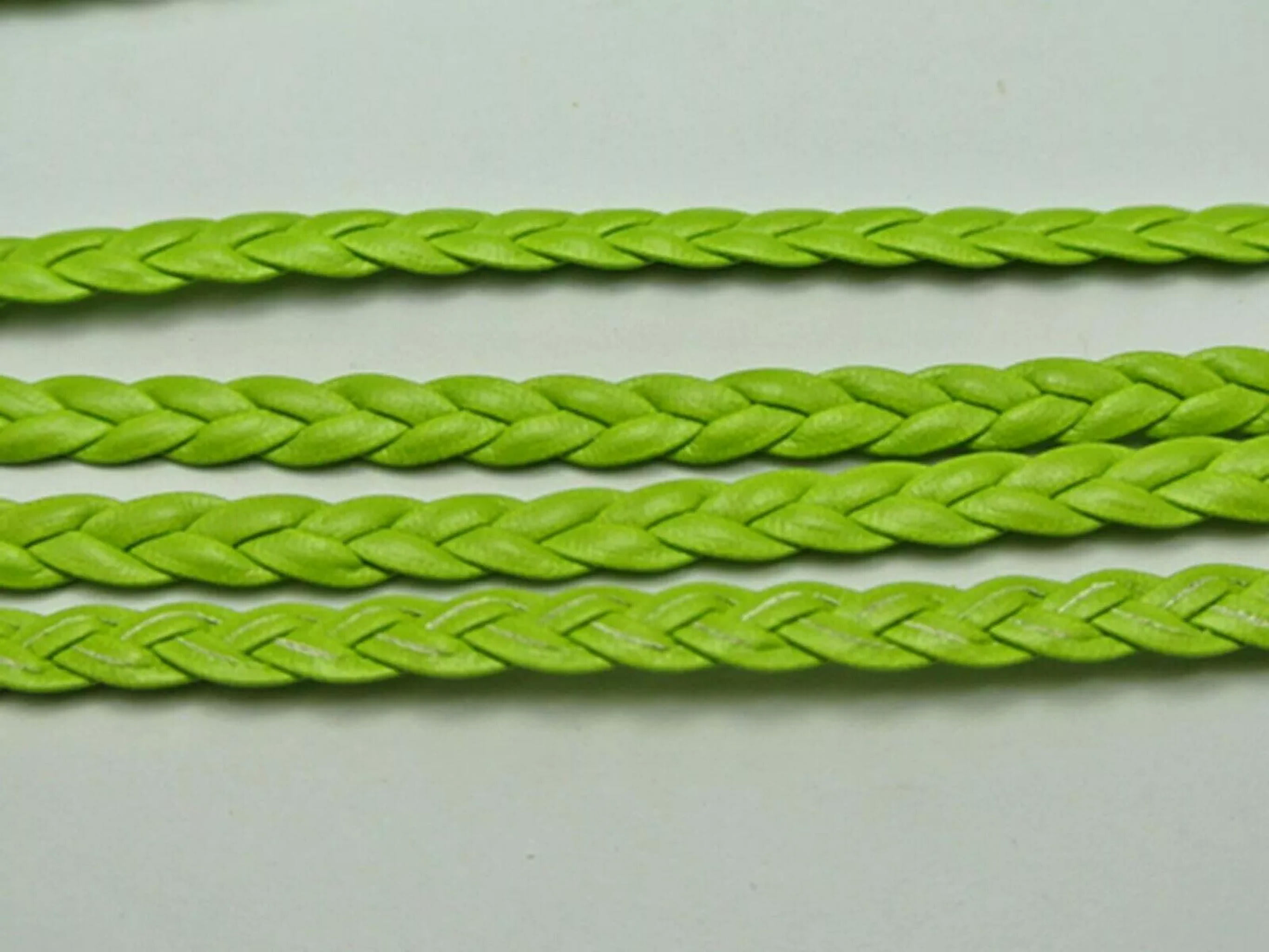 U8MO 11 Yards Green Flat Braided Bolo Faux Leather String Jewelry Cord ...