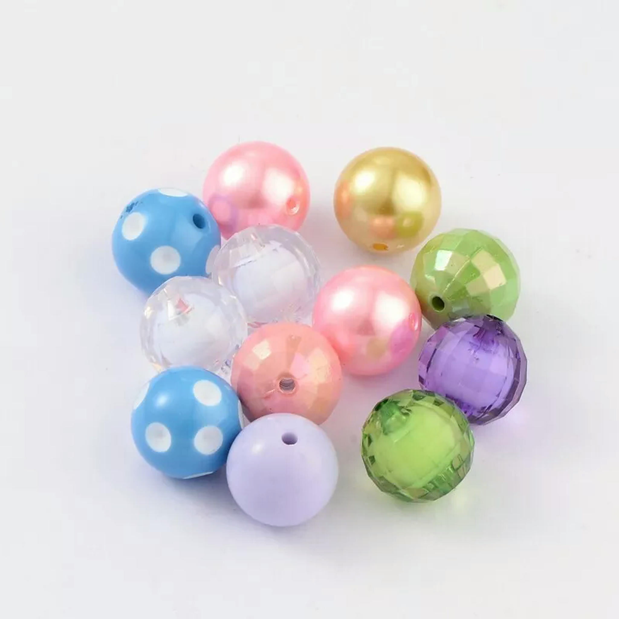 U8MO 12 Large Bubblegum Beads Acrylic Round Big Spacers Plastic ...