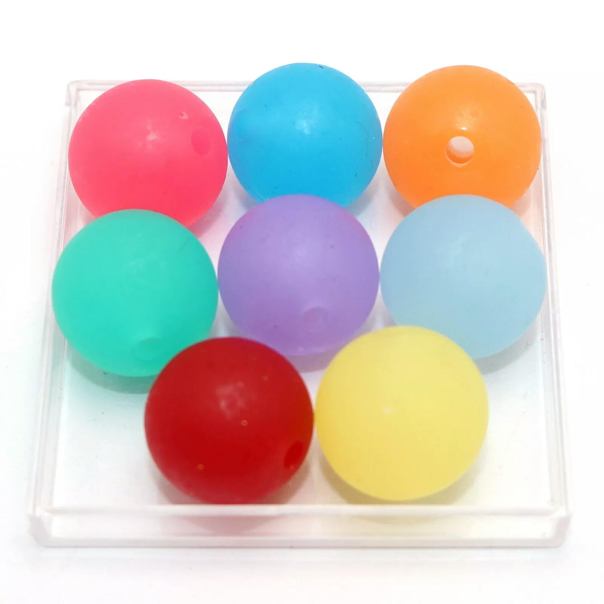 U8MO 15 Mixed Color Frosted Acrylic Round Chunky Beads 18mm Smooth Ball ...