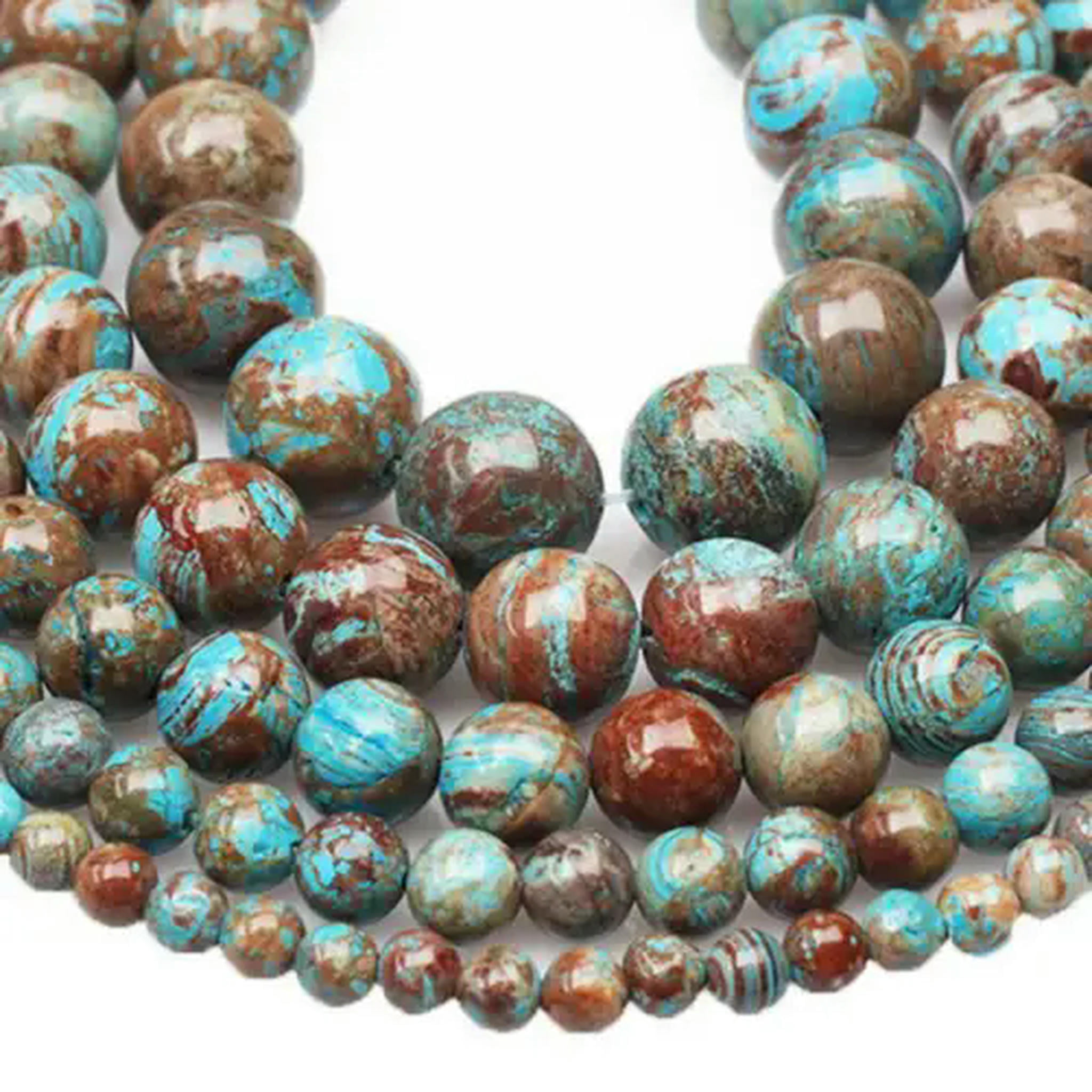 U8MO 15" Strand Natural Stone Rock Gemstone Round Beads 4mm 6mm 8mm ...