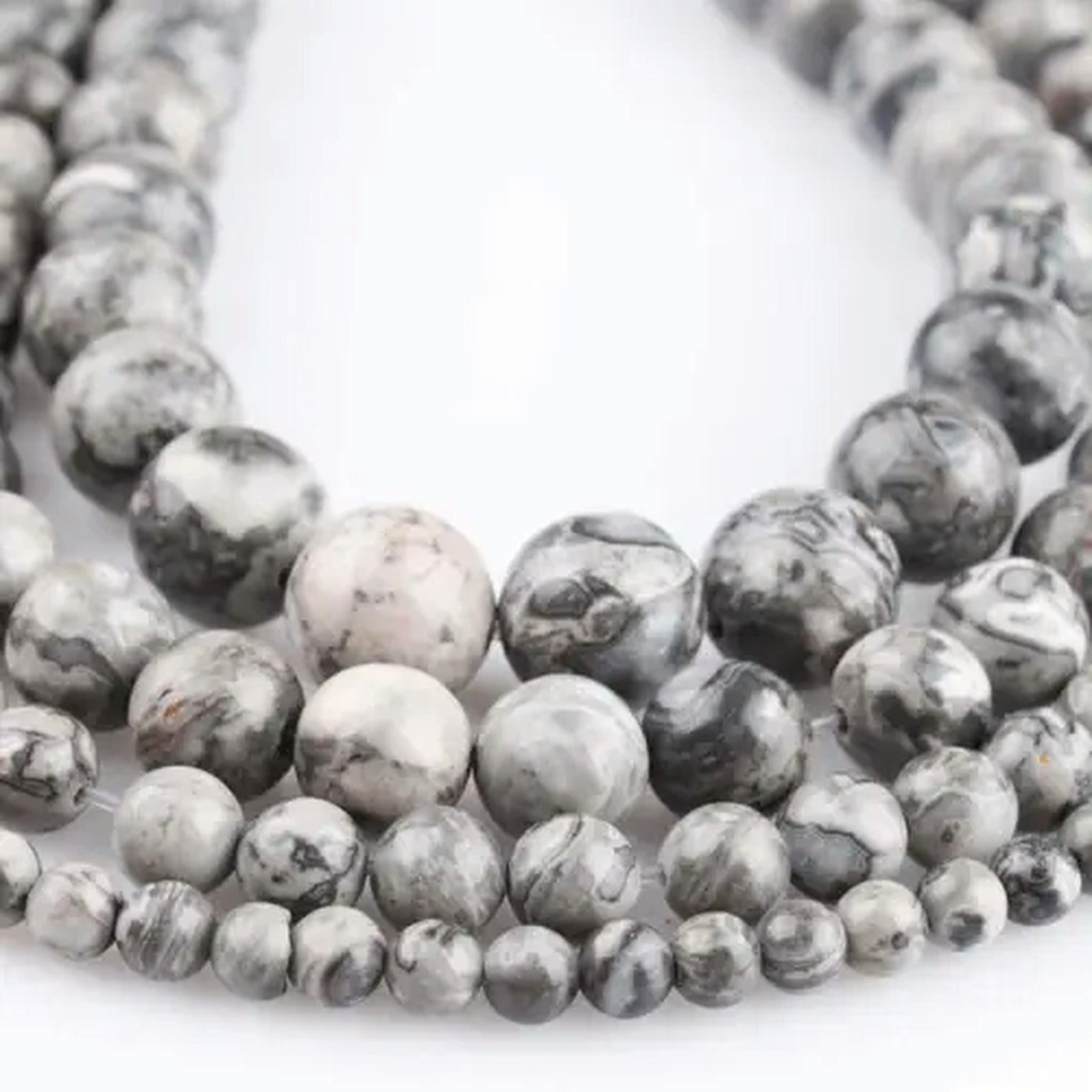 U8MO 15" Strand Natural Stone Rock Gemstone Round Beads 4mm 6mm 8mm ...