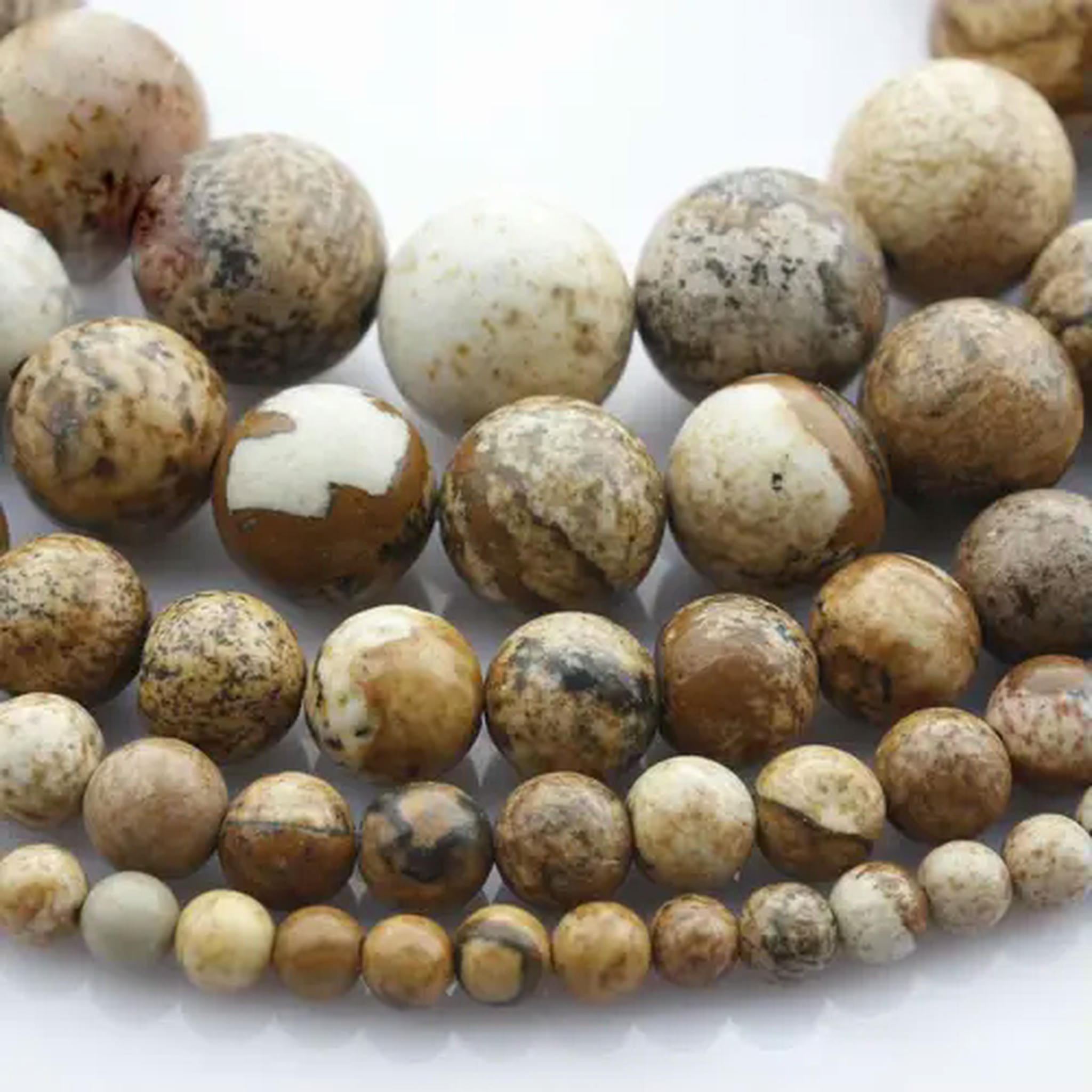 U8MO 15" Strand Natural Stone Rock Gemstone Round Beads 4mm 6mm 8mm ...
