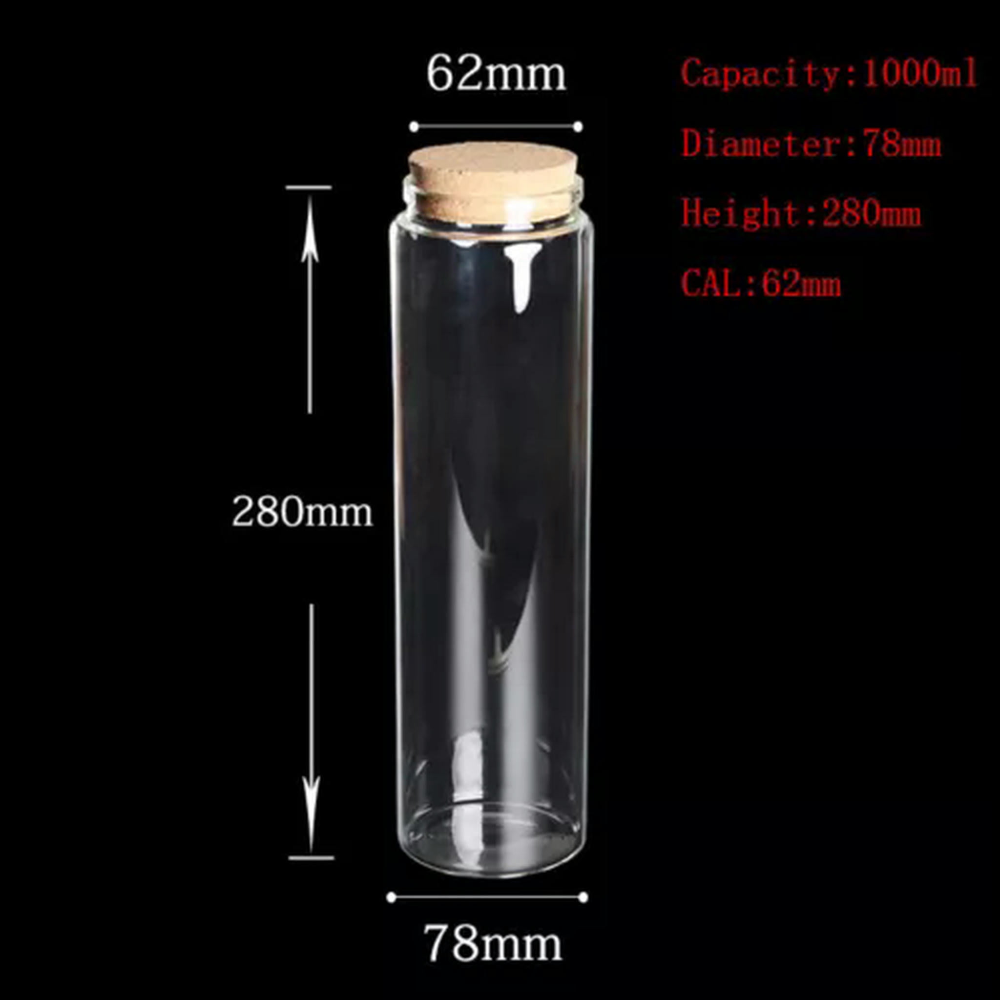 U8MO 150ml~1000ml Glass Vial Jars Test Tube Bottle Crafts Seal Pot ...