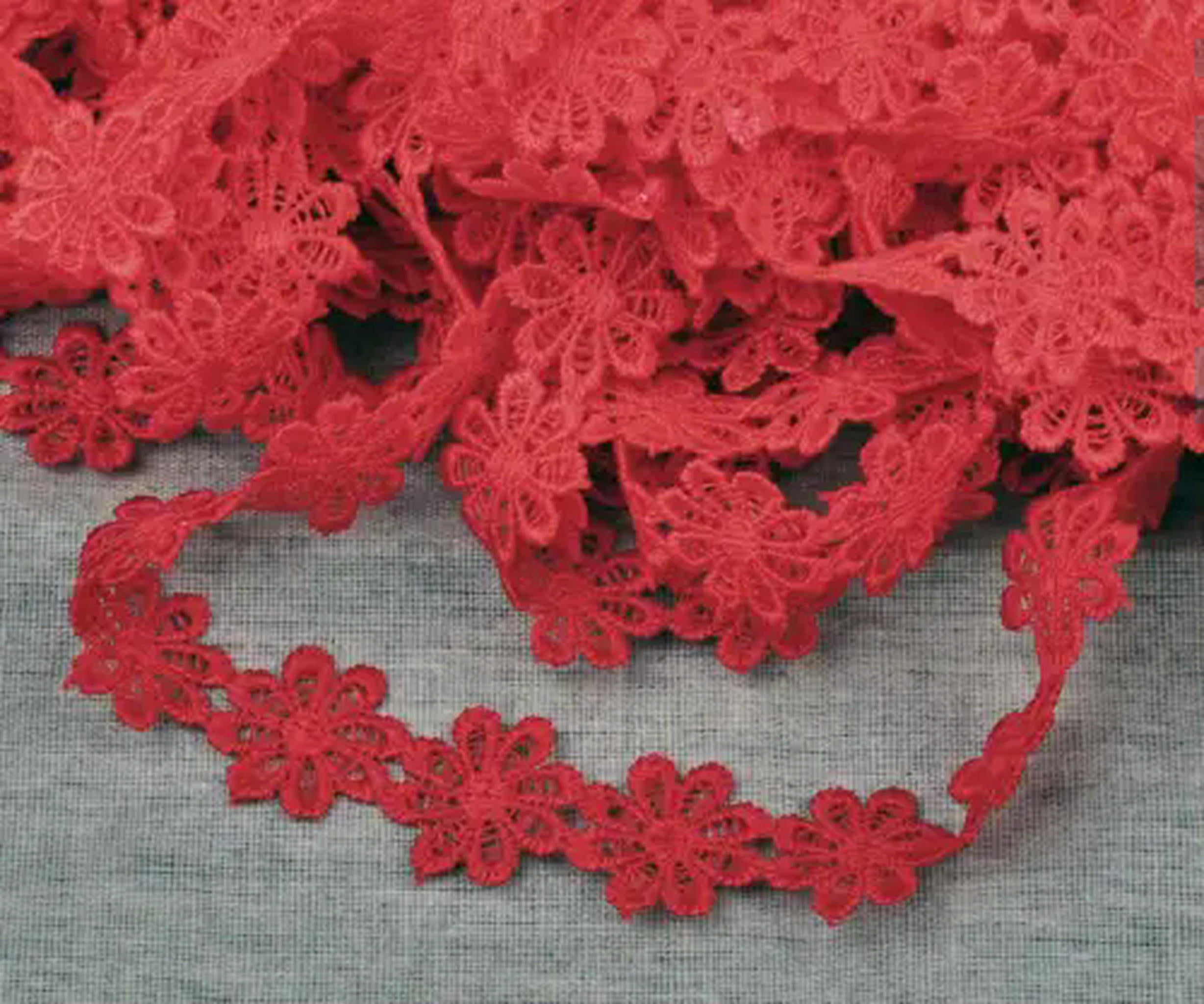 U8MO 1Yards 25mm Lace Flower Ribbon Sewing Trim lot Appliques Sew ...