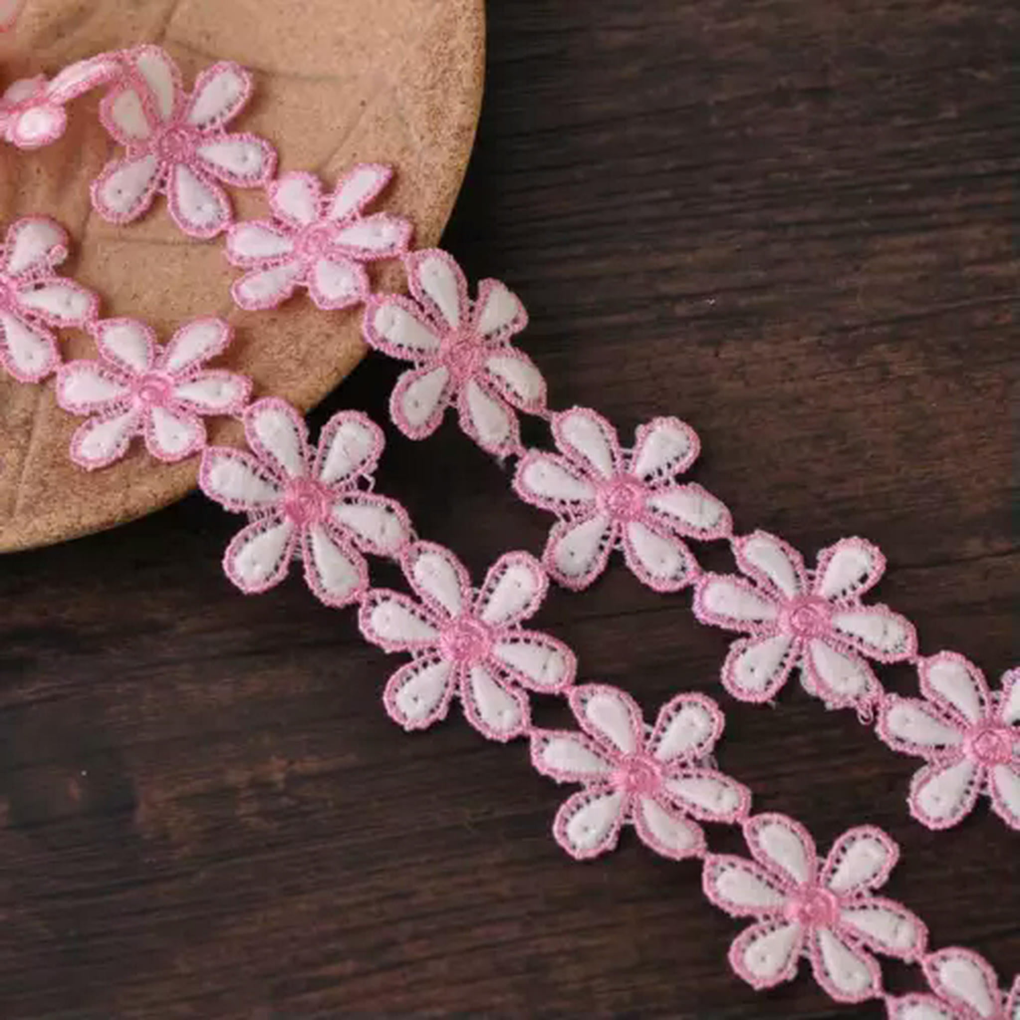 U8MO 1Yards 30mm Lace Flower Ribbon Sewing Trim lot Appliques Sew ...
