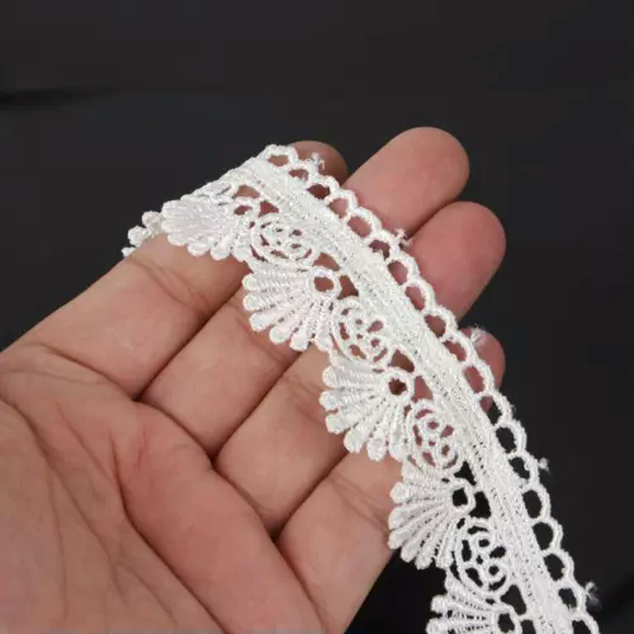U8MO 1yard White Lace Wedding Sewing Applique Fabric Edge Trim Edging ...