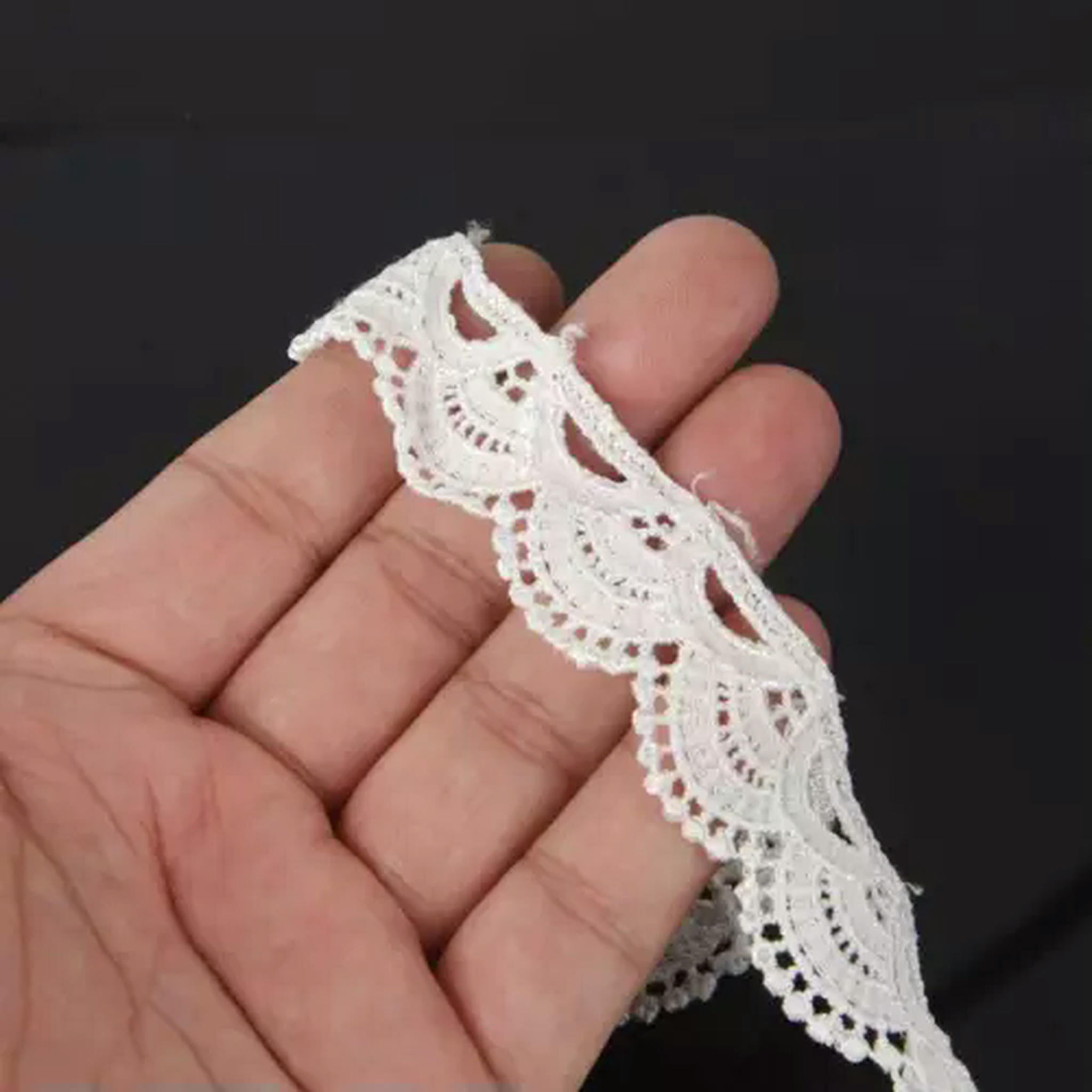 U8MO 1yard White Lace Wedding Sewing Applique Fabric Edge Trim Edging ...