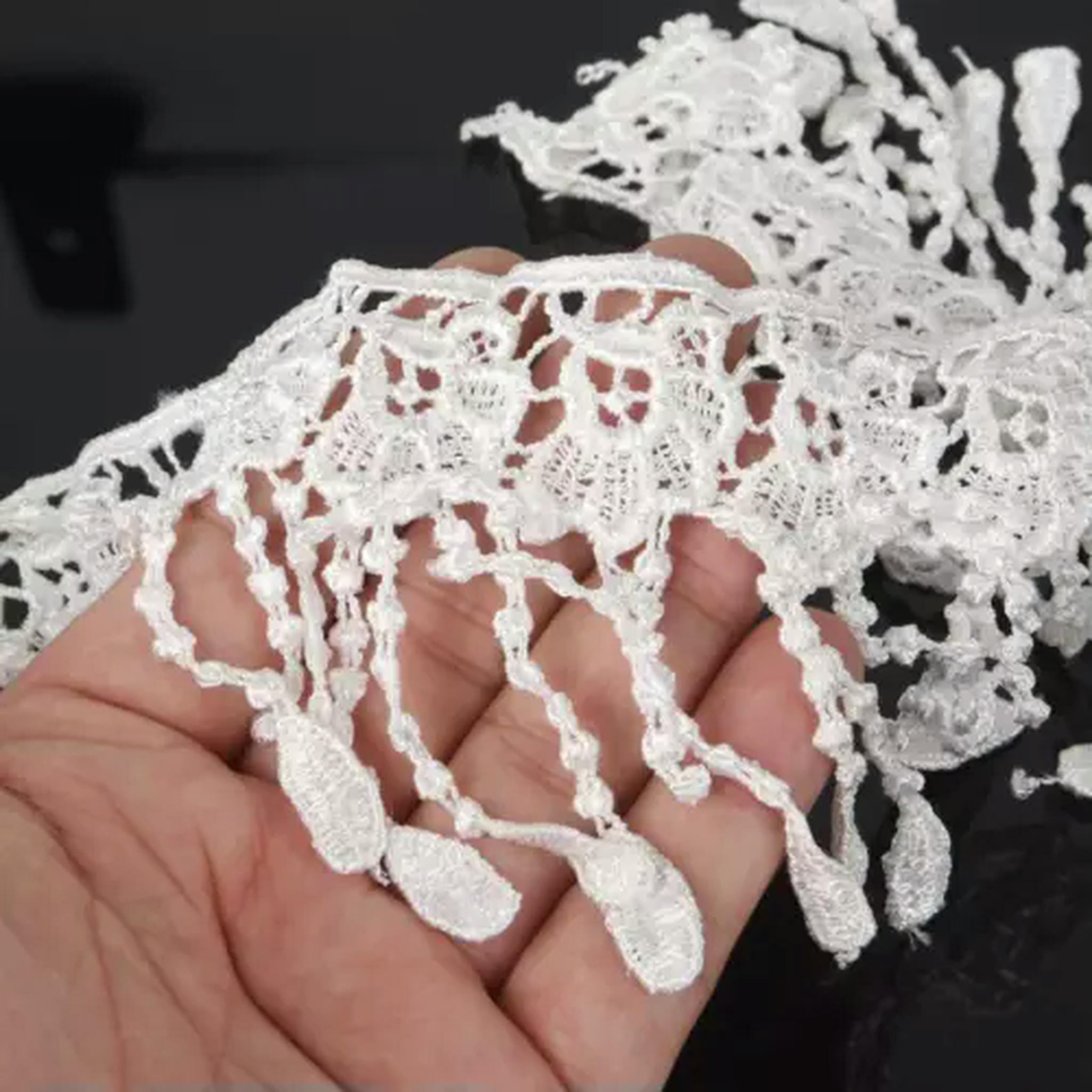 U8MO 1yard White Lace Wedding Sewing Applique Fabric Edge Trim Edging ...