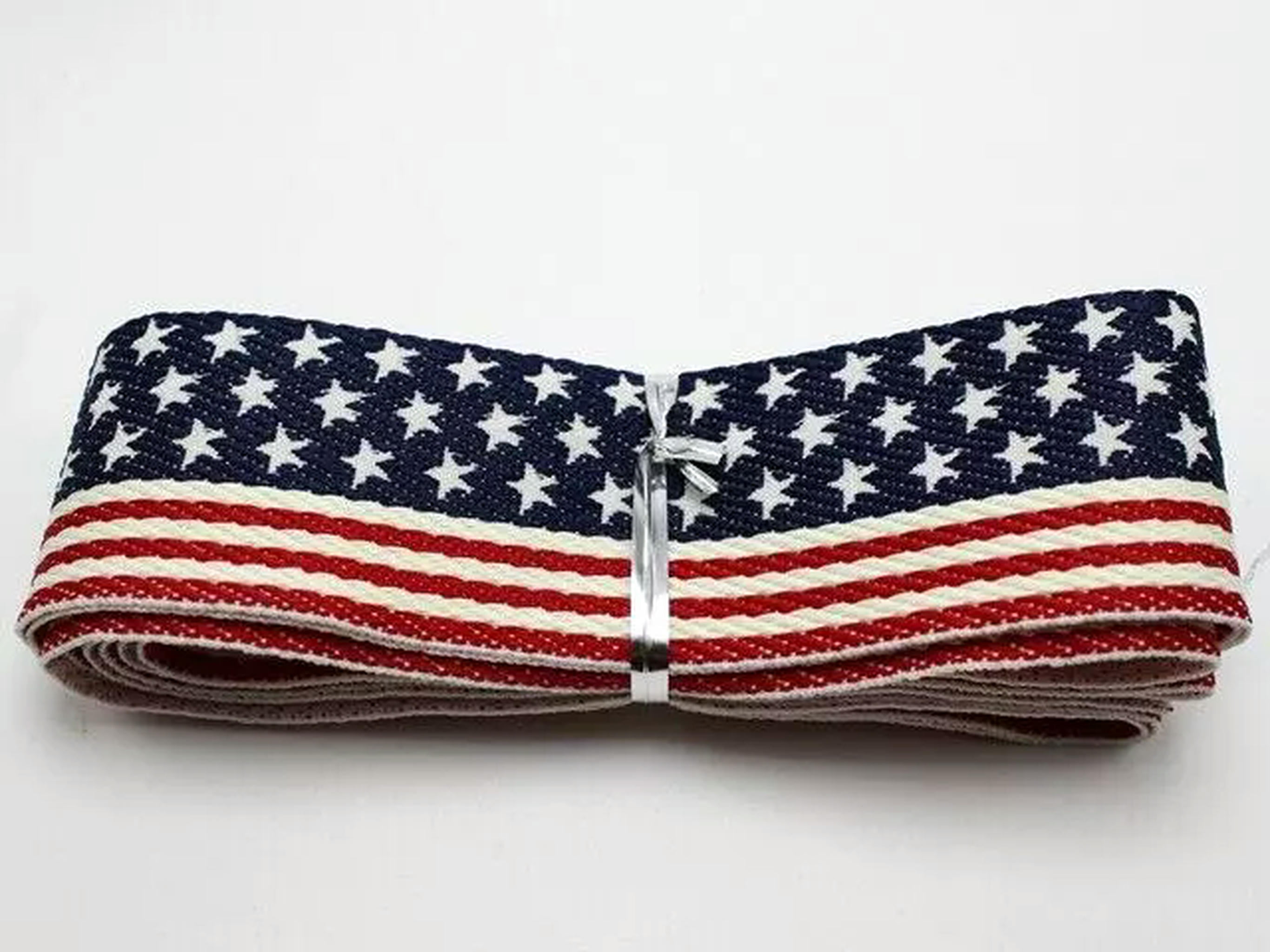U8MO 2 Meters 38mm(1-1/2") Stars & Stripes Patriotic Flag Grosgrain ...