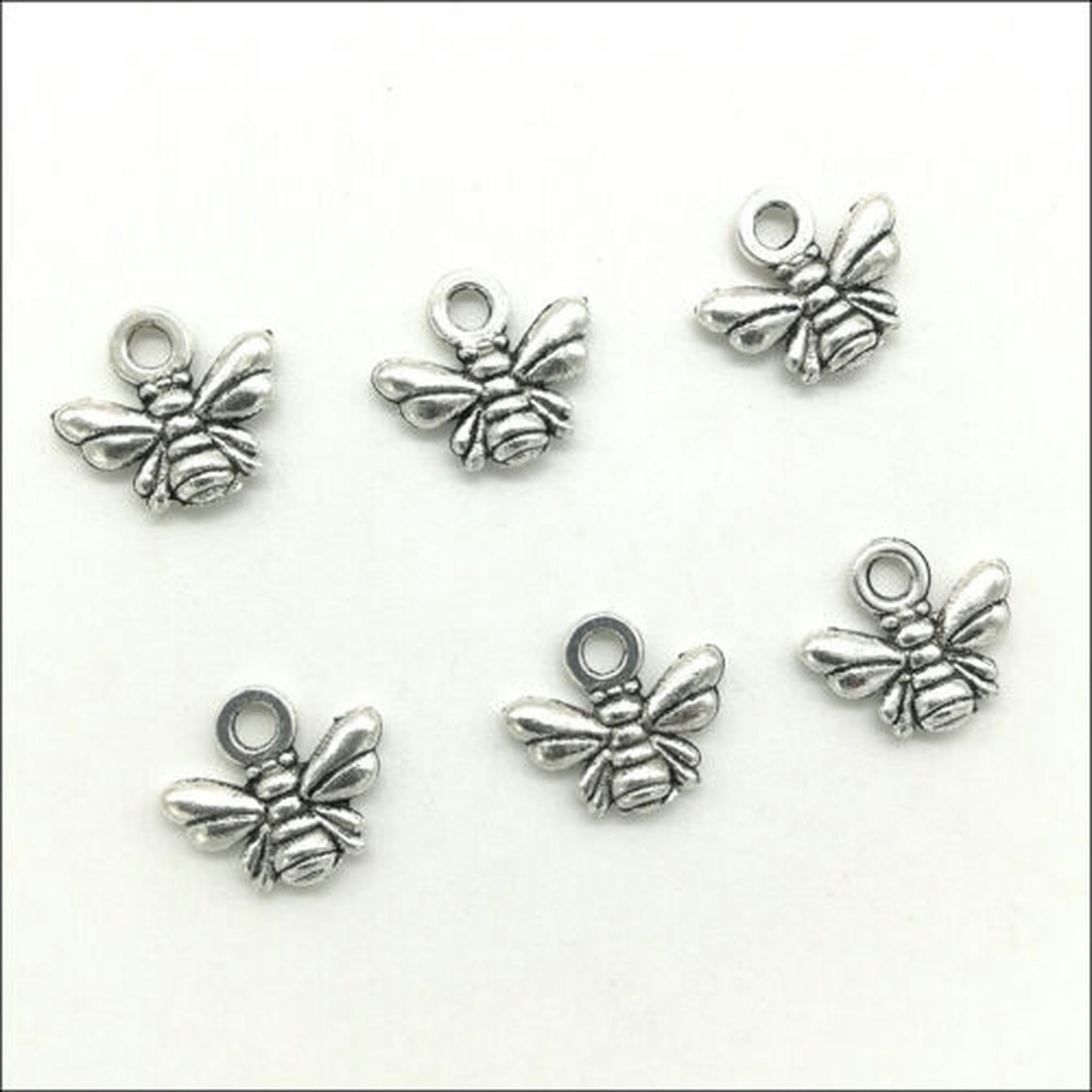 U8MO 20/100/300pcs retro Jewelry Making DIY Little bees alloy charms ...