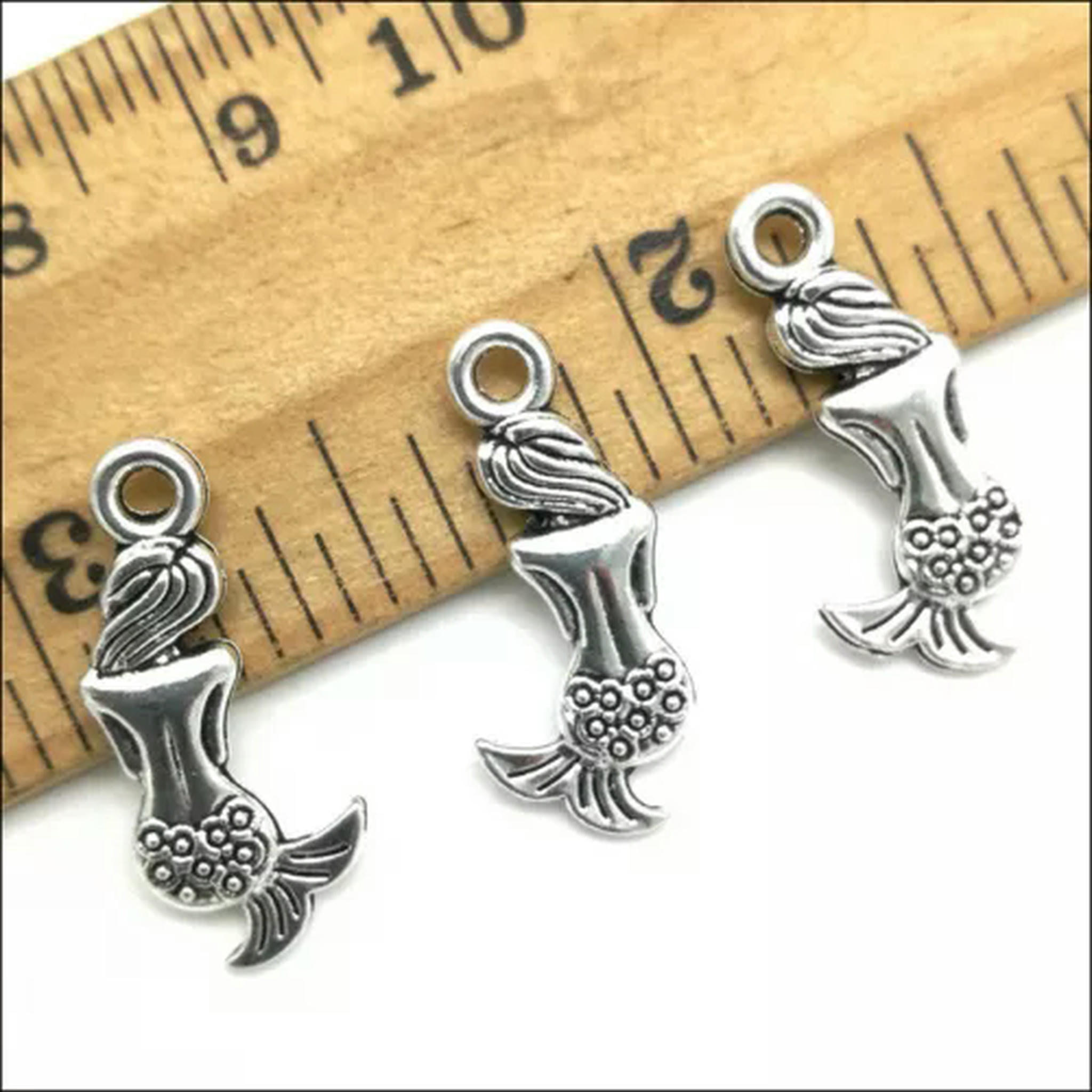 U8MO 20/50/100pc Jewelry Making DIY Mermaid Alloy Charms Pendants ...